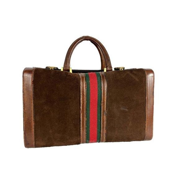 Gucci Auth Vintage Gucci Train Cosmetic Case Brown Racing Stripe 1 ...