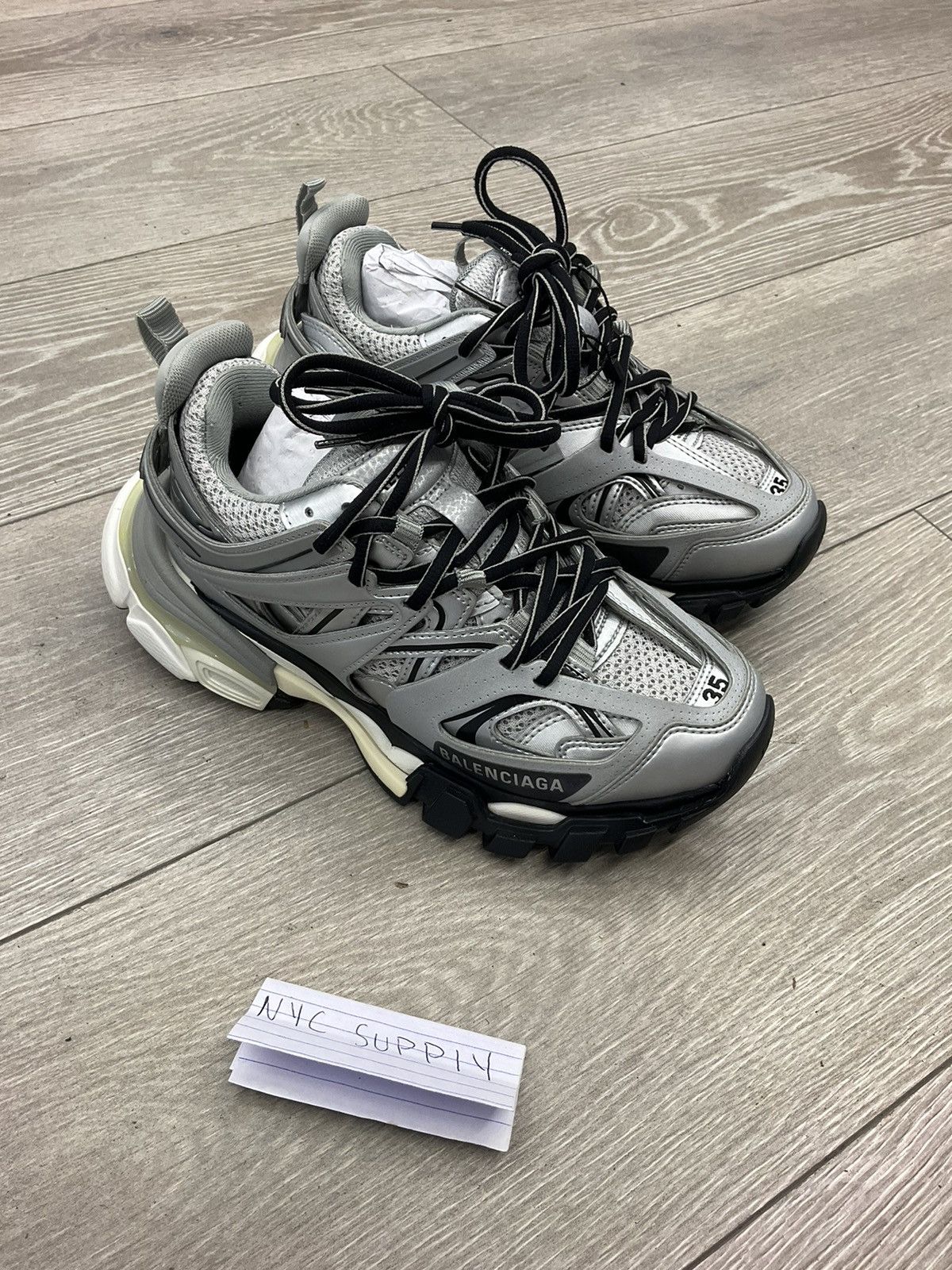 Balenciaga Balenciaga Track Metallic Trainer Size 35 | Grailed