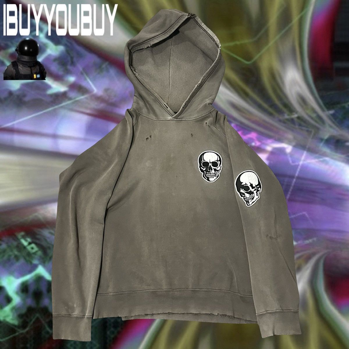 Number (N)ine number nine double skull hoodie | Grailed