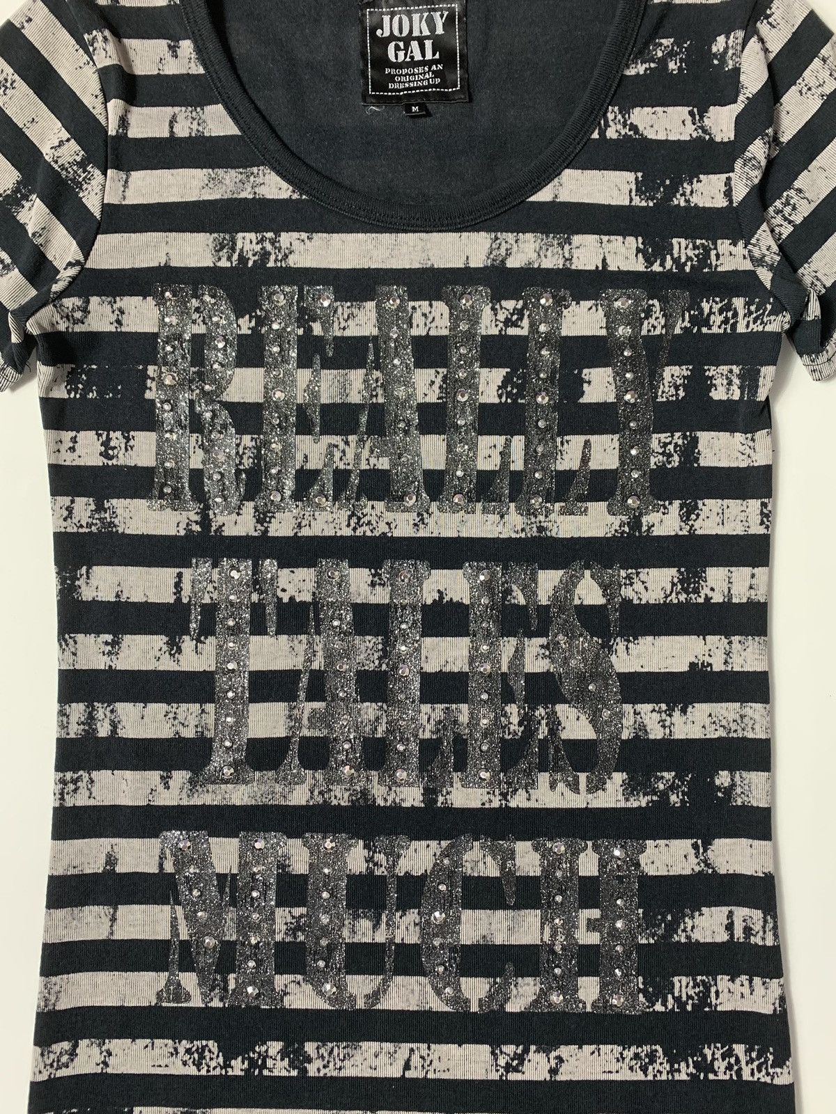 Japanese Brand Y2k Joky Gal Striped With Poem Graphic Goth | Grailed