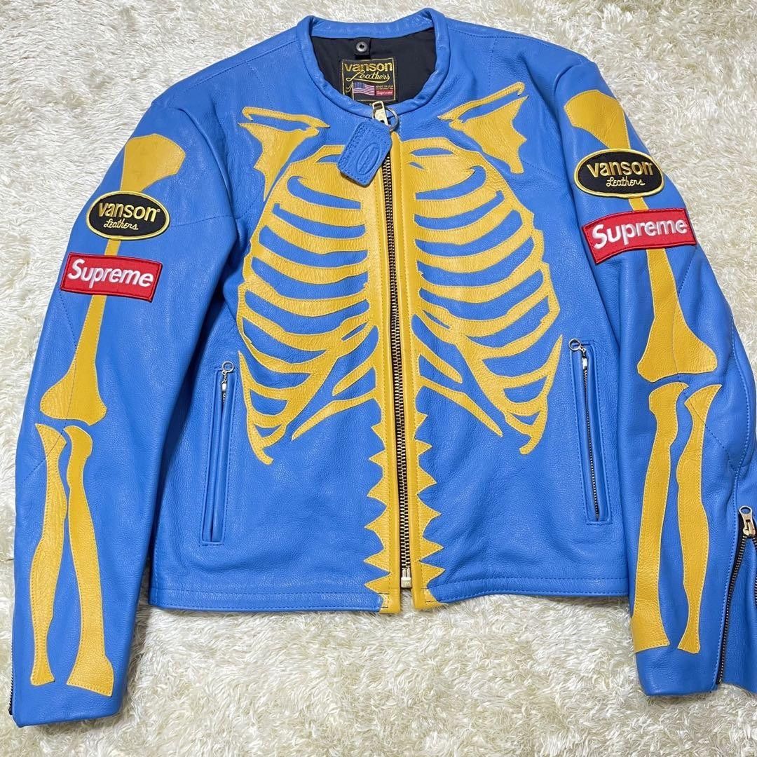 Supreme Supreme x Vanson Leathers Skeleton Leather Jacket | Grailed