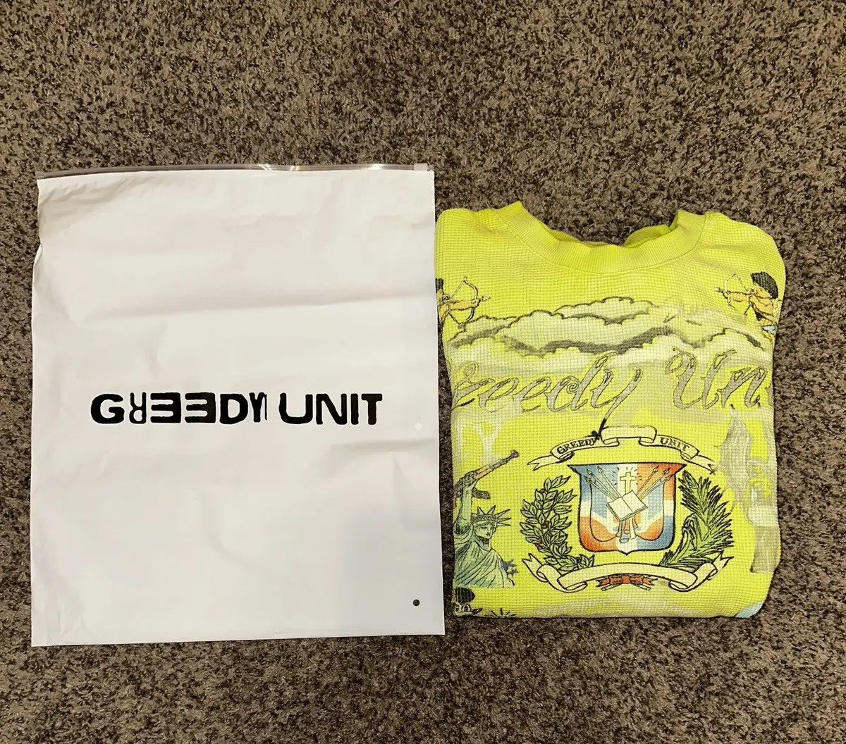 Streetwear × Vintage Greedy Unit Lime Green Thermal Size Small | Grailed