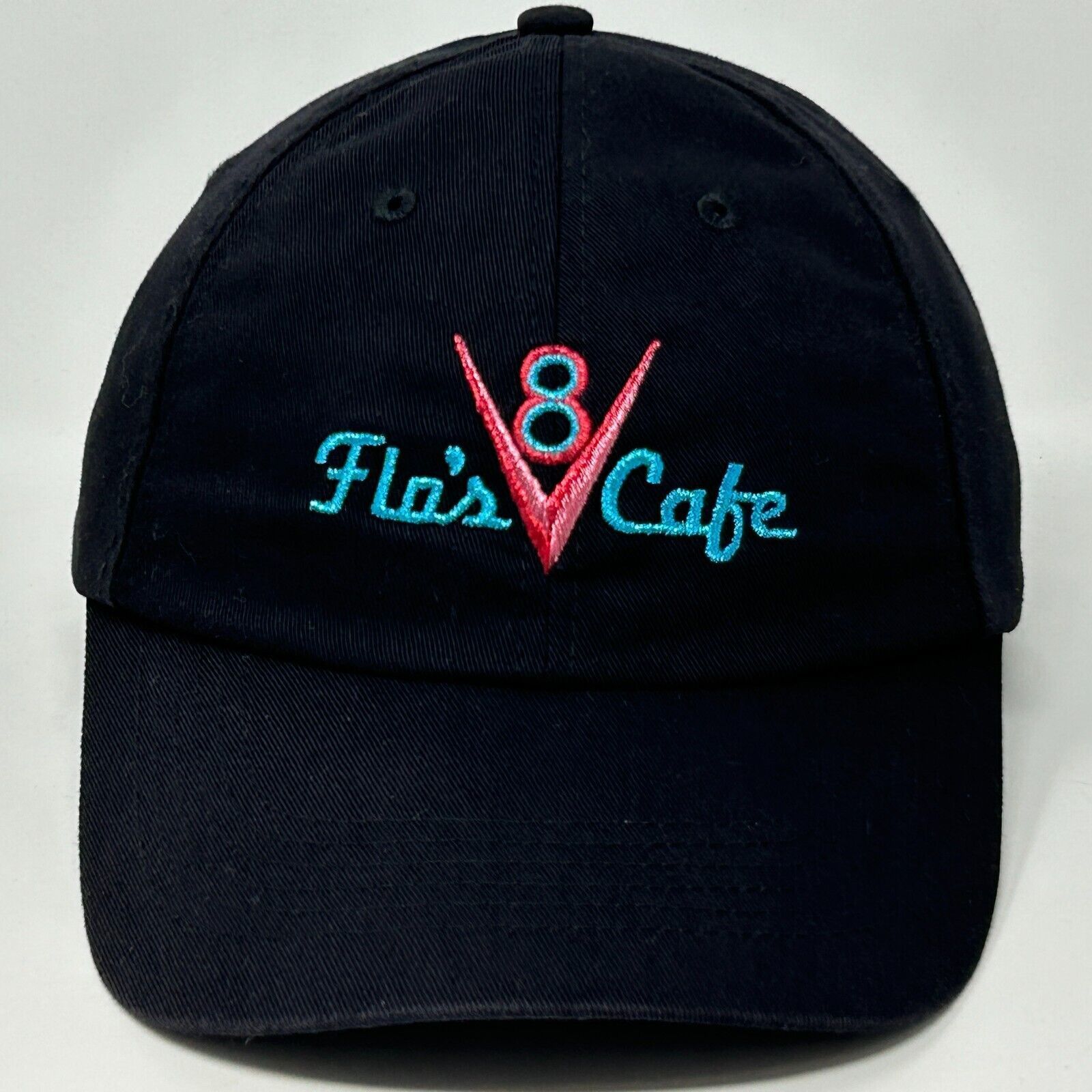 Disney Cars Flos V8 Cafe Disney Parks Dad Hat Black Pixar Movie Cap ...