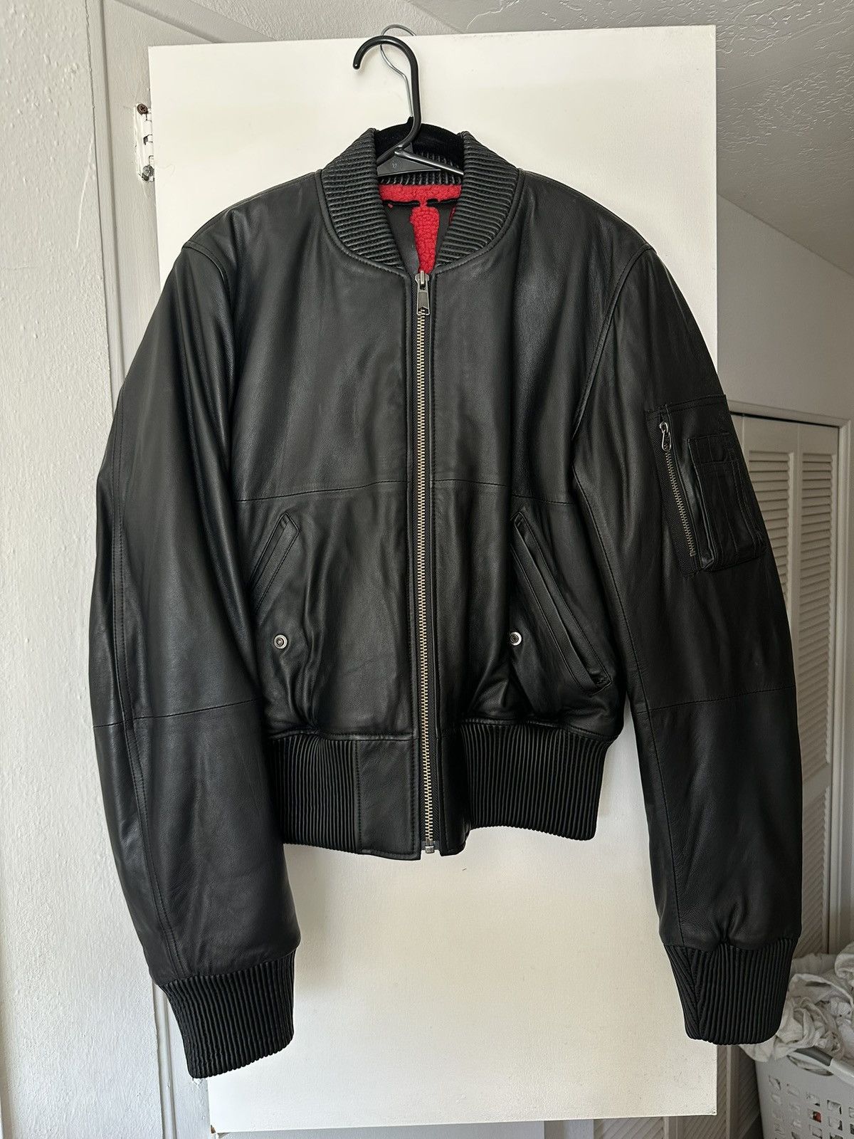 Vlone Vlone Sheep Skin Leather Bomber | Grailed