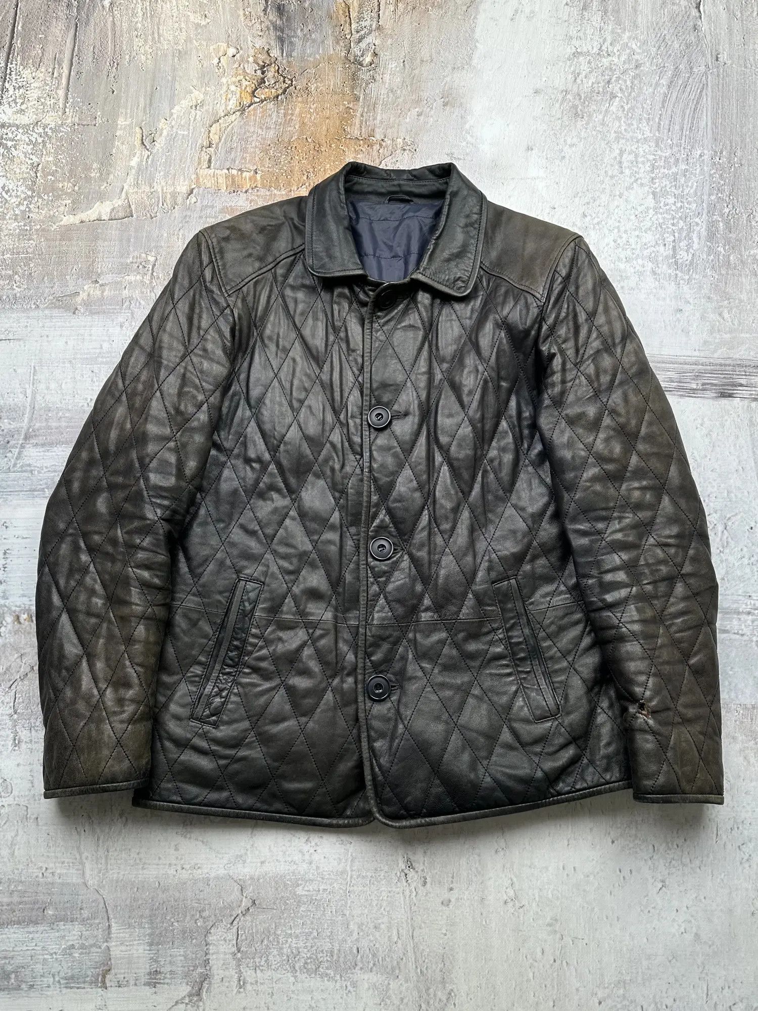 Genuine Leather × Leather Jacket × Vintage Vintage Faded Leather Jacket ...