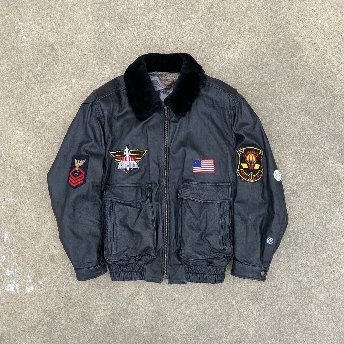 Schott × Vintage Vintage 80s Leather Bomber Flight Jacket | Grailed
