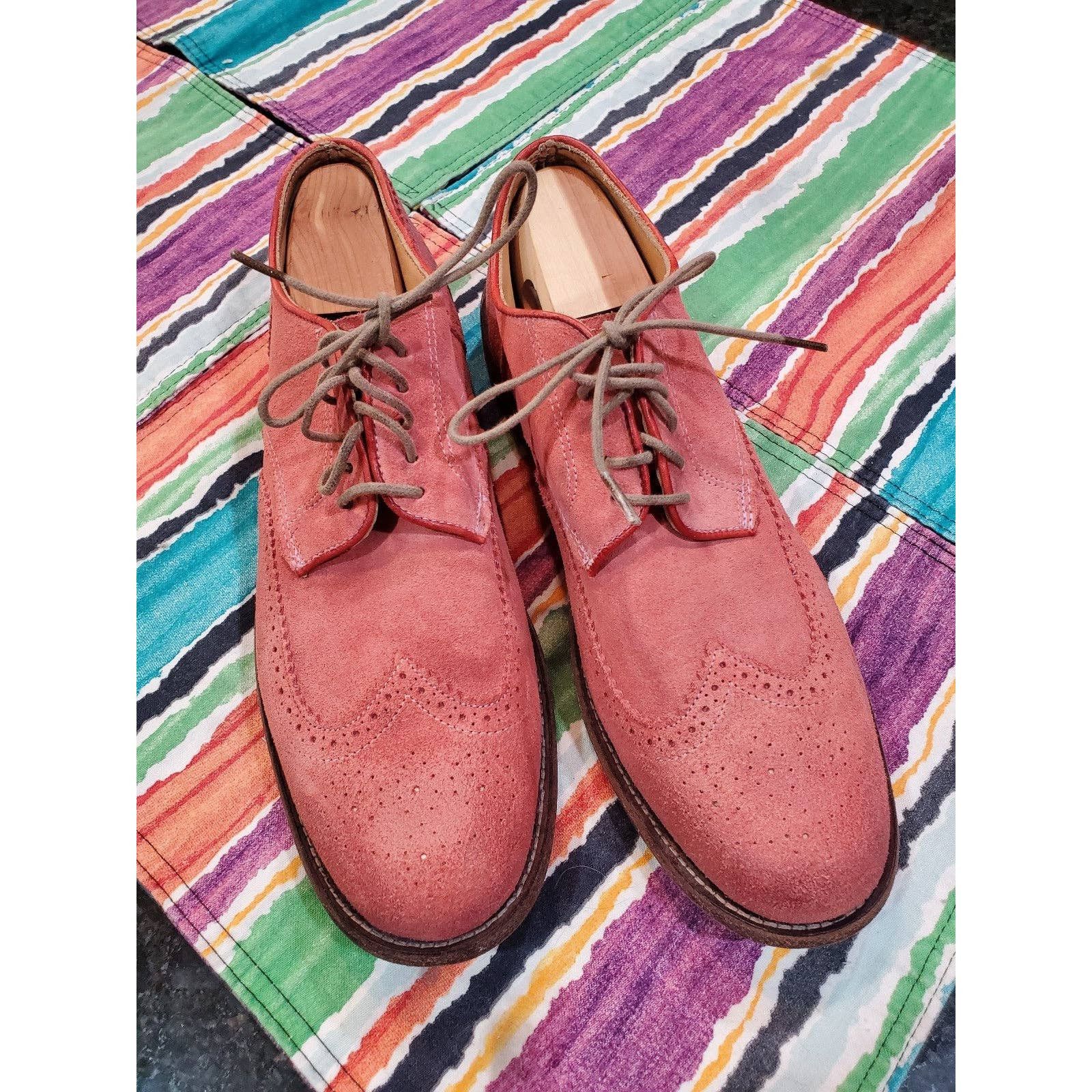Vintage Vintage Shoe Co. Pink Suede brogues mens 10.5 | Grailed