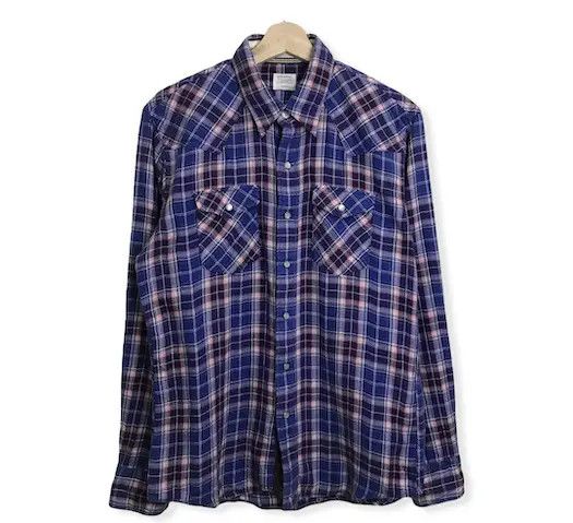 Japanese Brand Japanese Brand Back Number Plaid Tartan Flannel Shirt ...