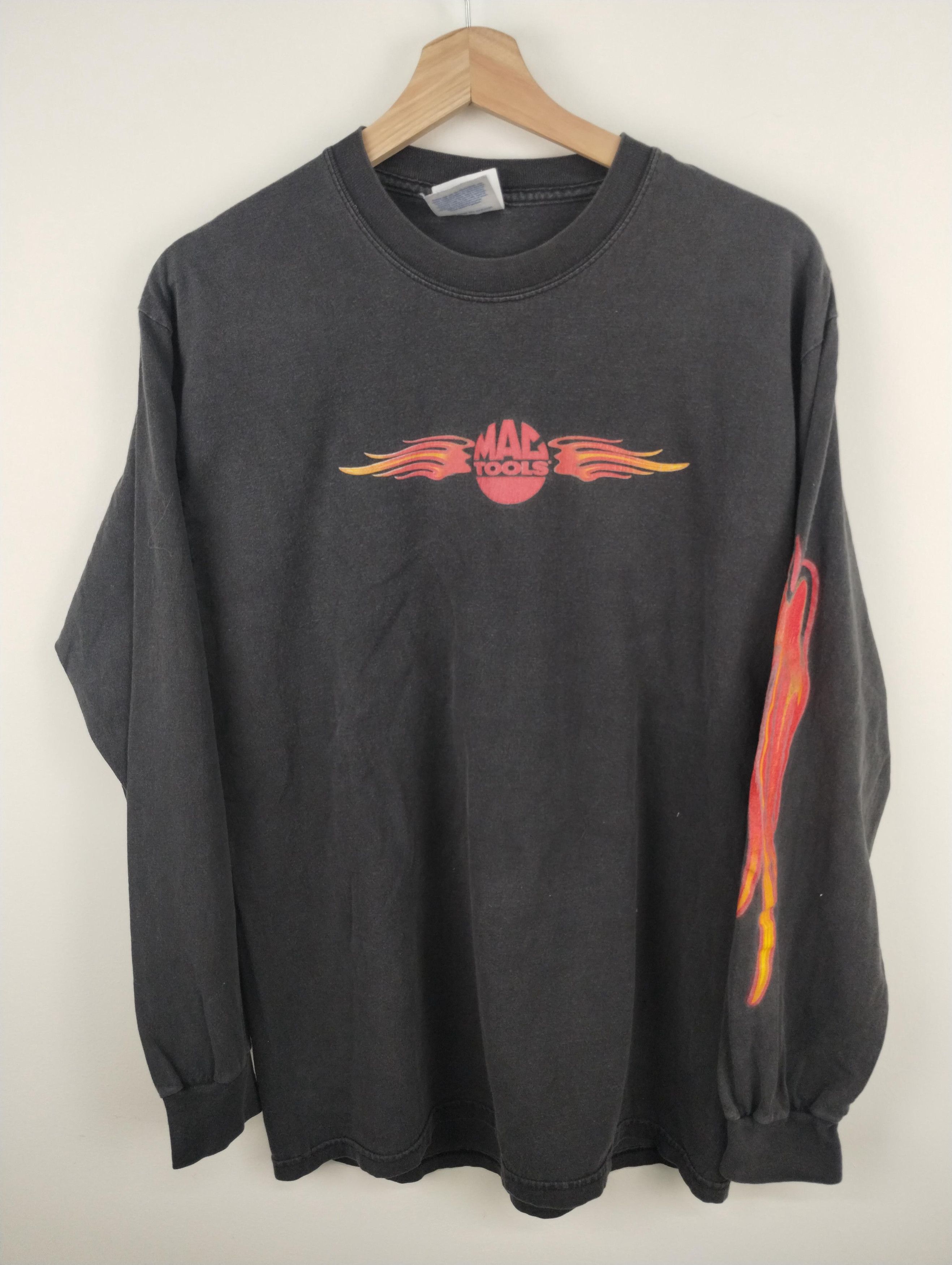 Hanes × Streetwear × Vintage Vintage Hanes Mac Tools Flames Graphic ...