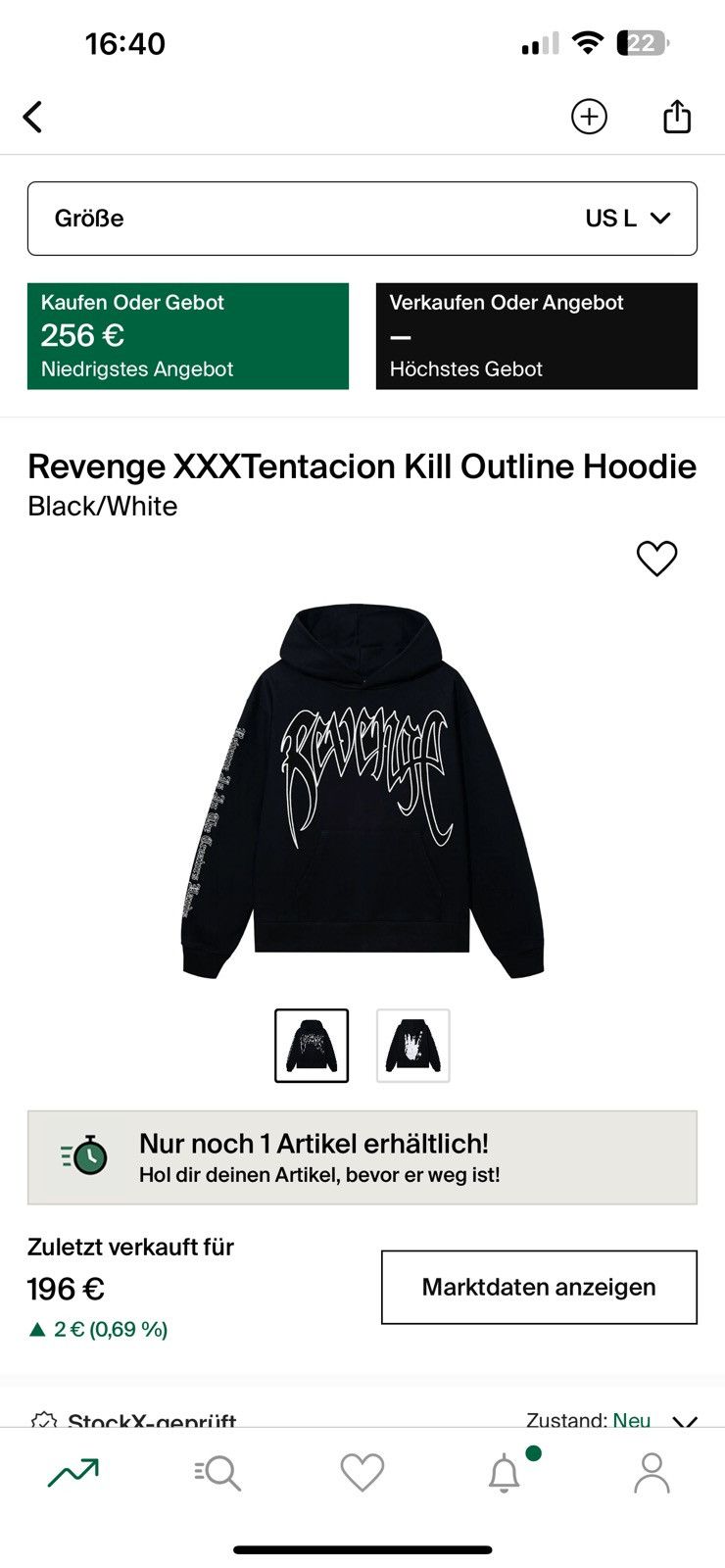 Revenge Revenge XXXTentacion Kill Outline Hoodie Black/White | Grailed