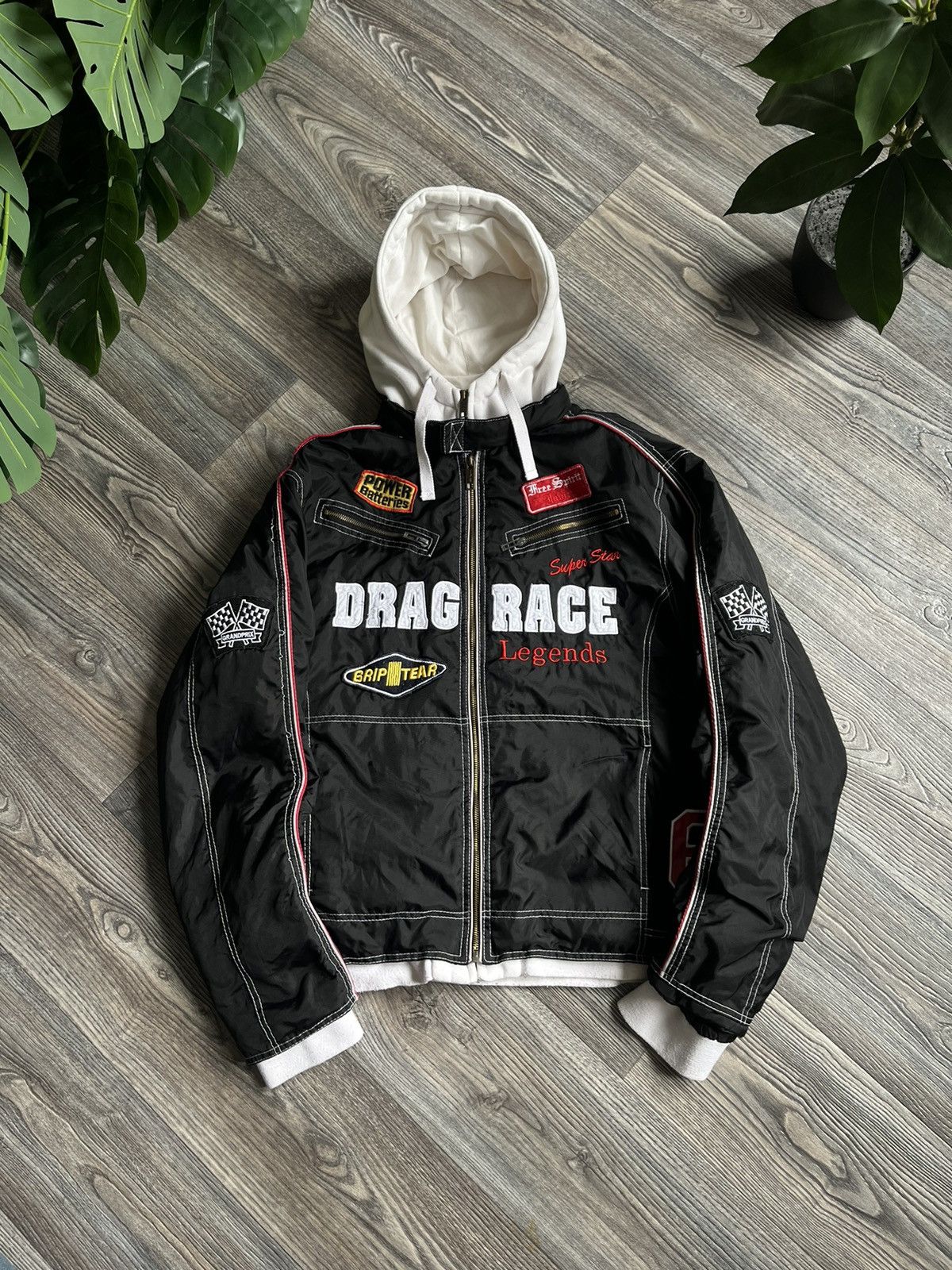Streetwear × Vintage DRAG RACE GRANDPRIX GRIP TEAR Y2K CRAZY RACING ...