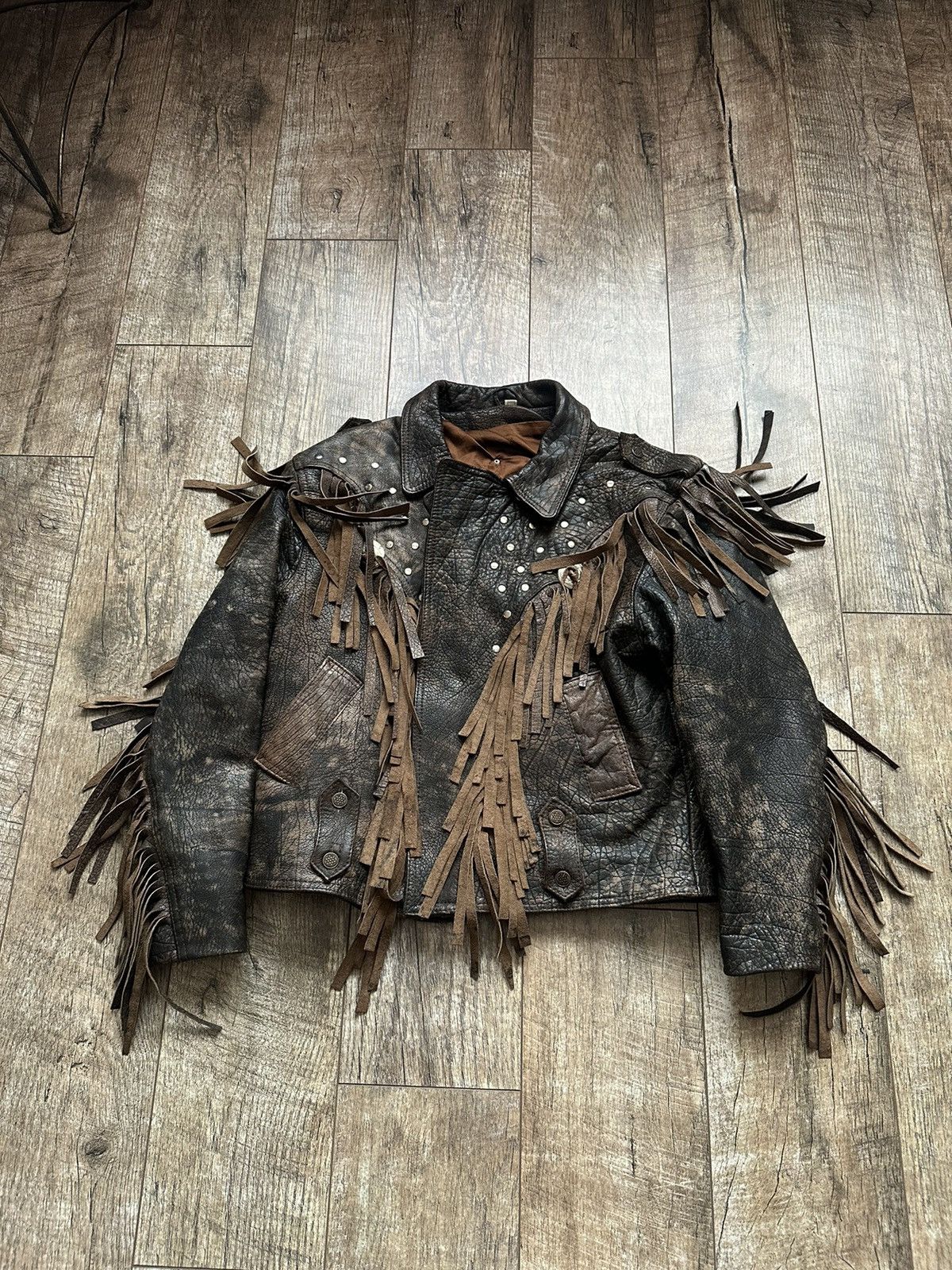 Vintage Vintage Western Fringe Motorcycle Leather Jacket | Grailed