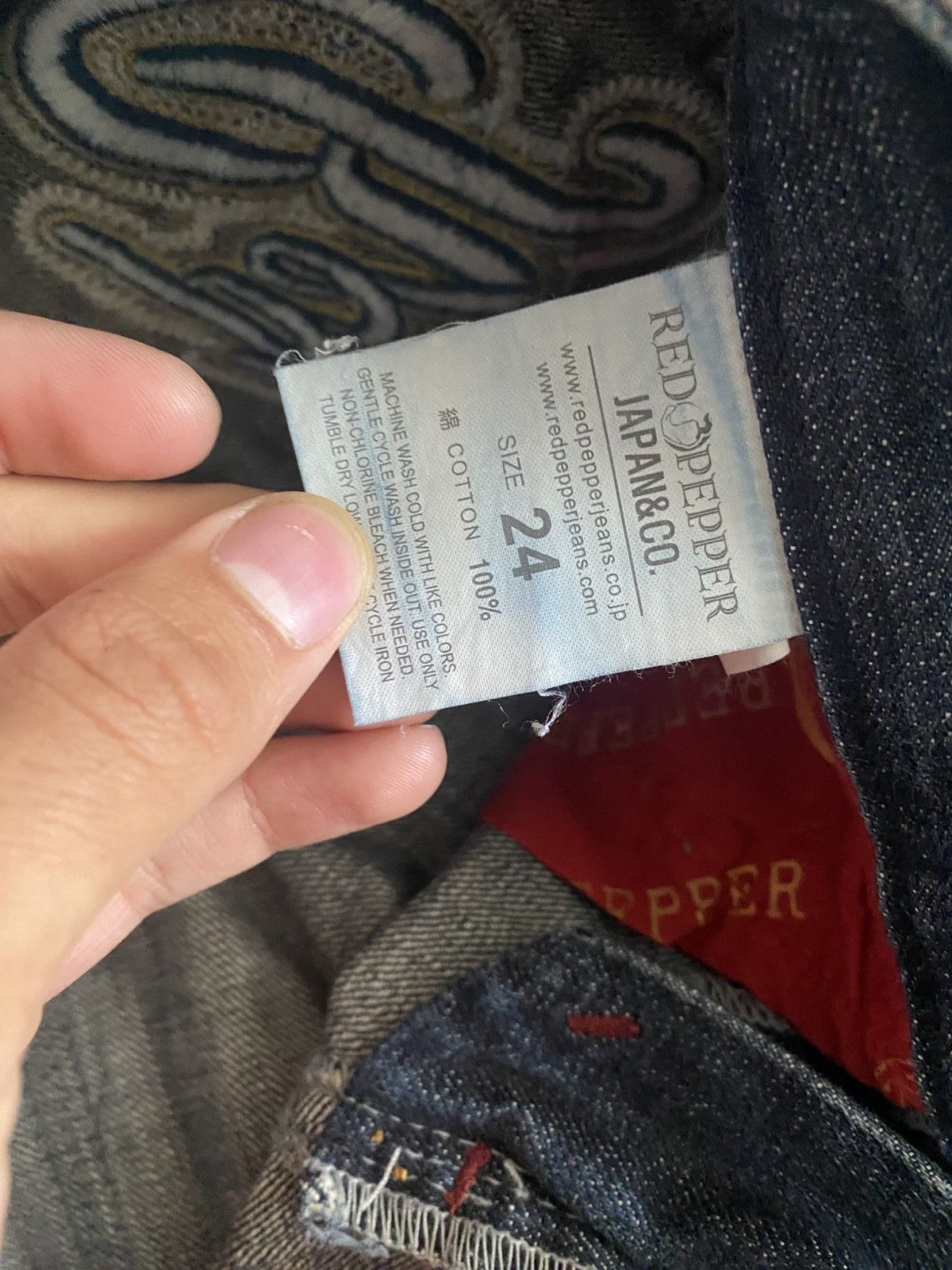 Japanese Brand vintage flared red pepper jeans | Grailed