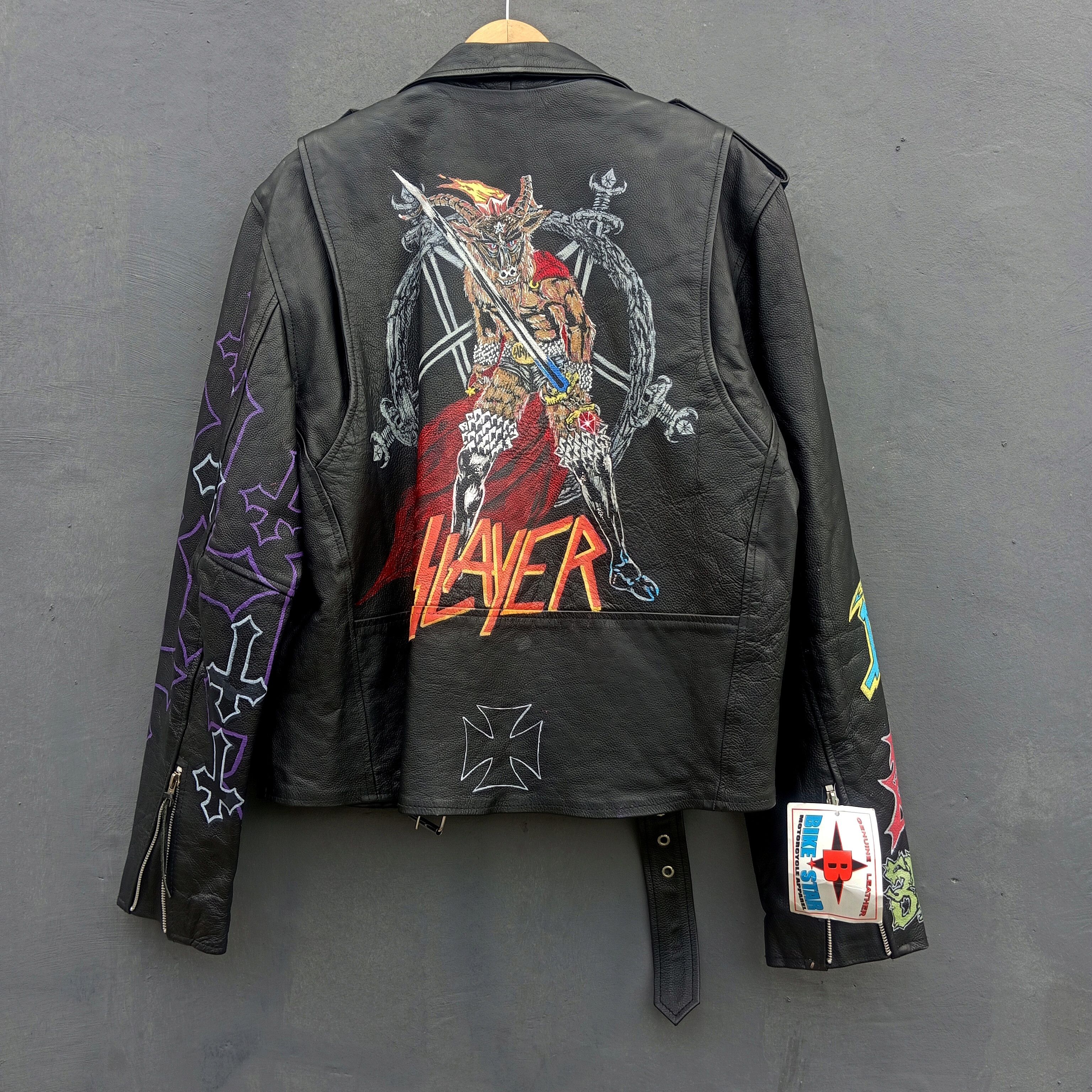 1 Of 1 Vintage slayer motorcycle jacket custom painting | Grailed
