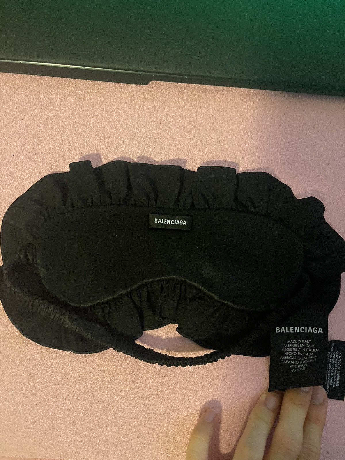 Balenciaga Balenciaga ruffle eye mask | Grailed