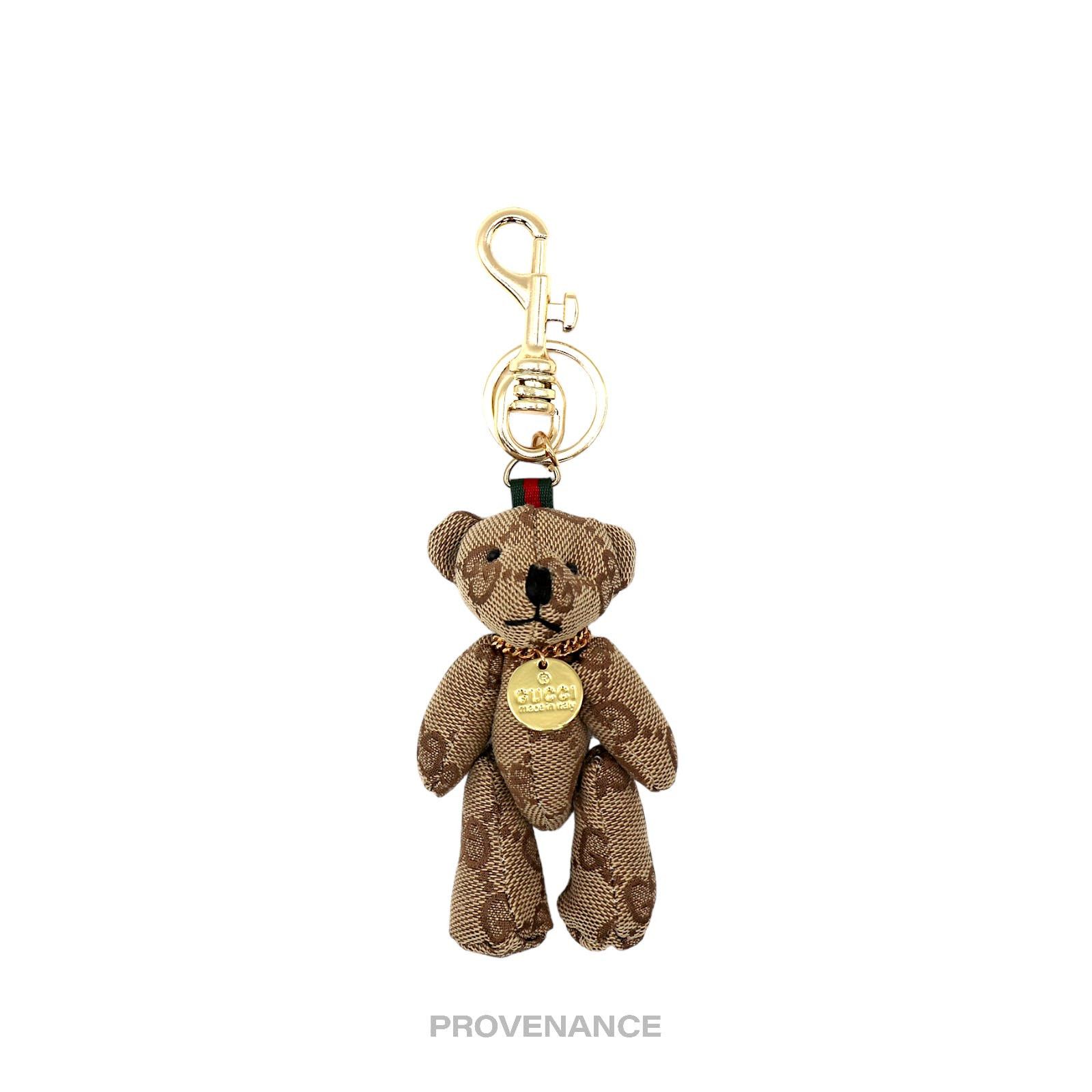 Gucci 🔴 Gucci Teddy Bear Keychain - GG Canvas Brown with Web | Grailed