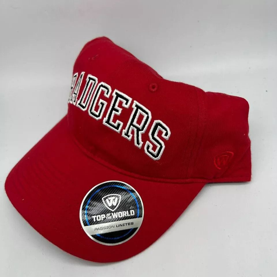 Top Of The World Wisconsin Badgers NCAA Hat Strapback Cap Red New Men ...