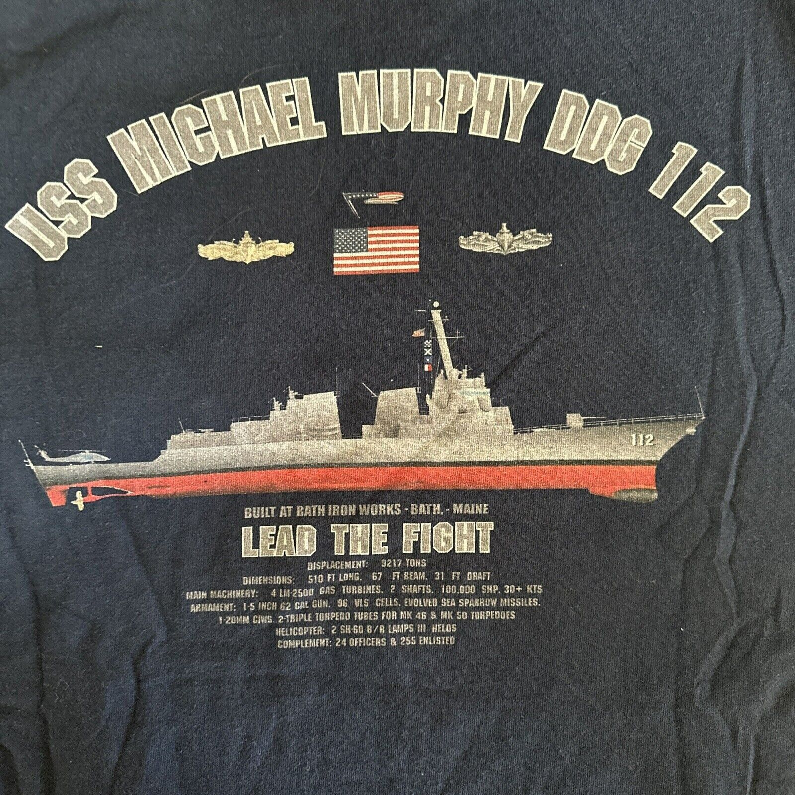 Gildan U.S. Navy USS Michael Murphy DDG 112 T Shirt Size M | Grailed