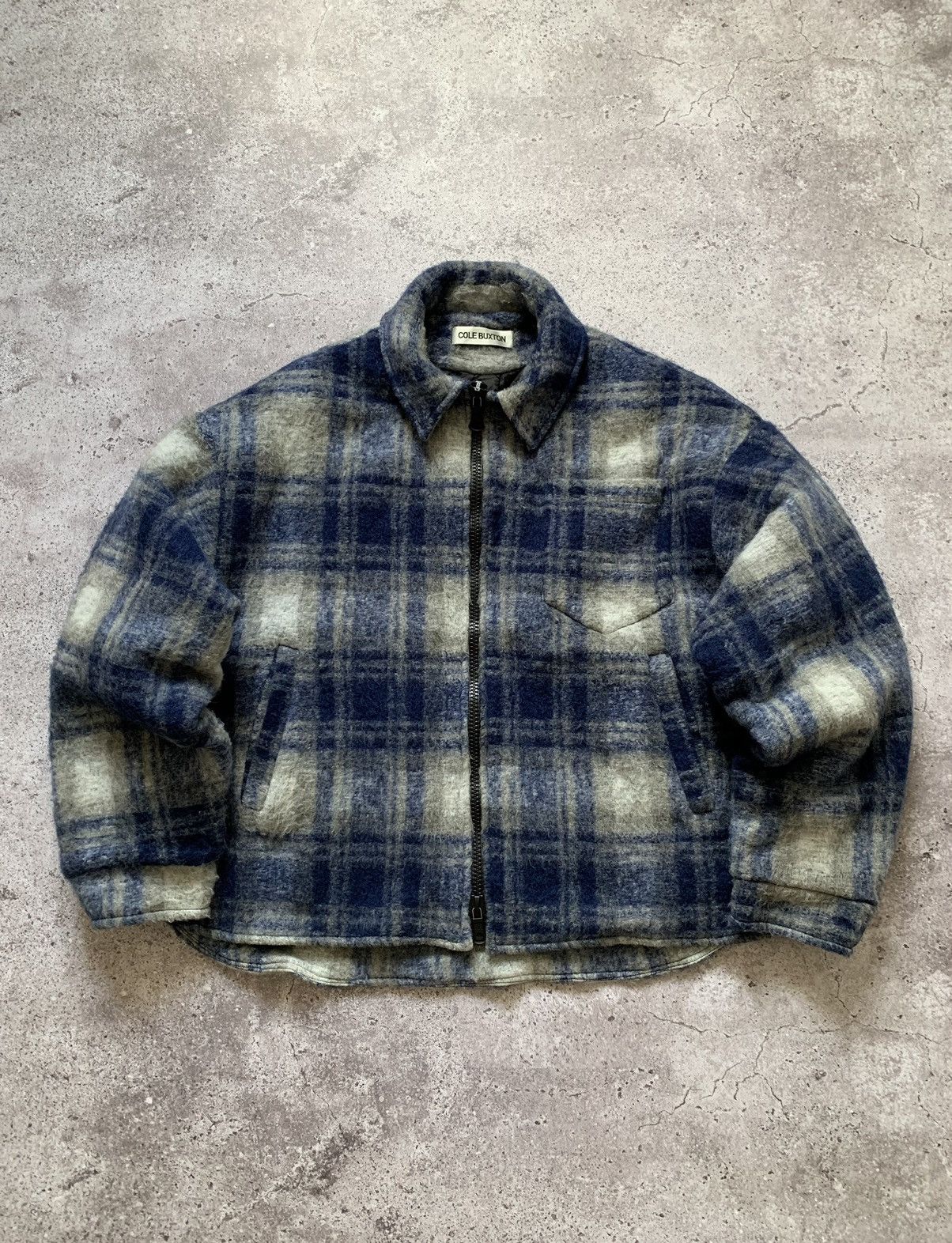 Cole Buxton Cole Buxton Blue Flannel Overshirt Jacket | Grailed