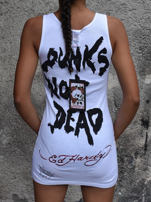 Vintage Vintage Ed Hardy t-shirt dress skull punks not dead | Grailed