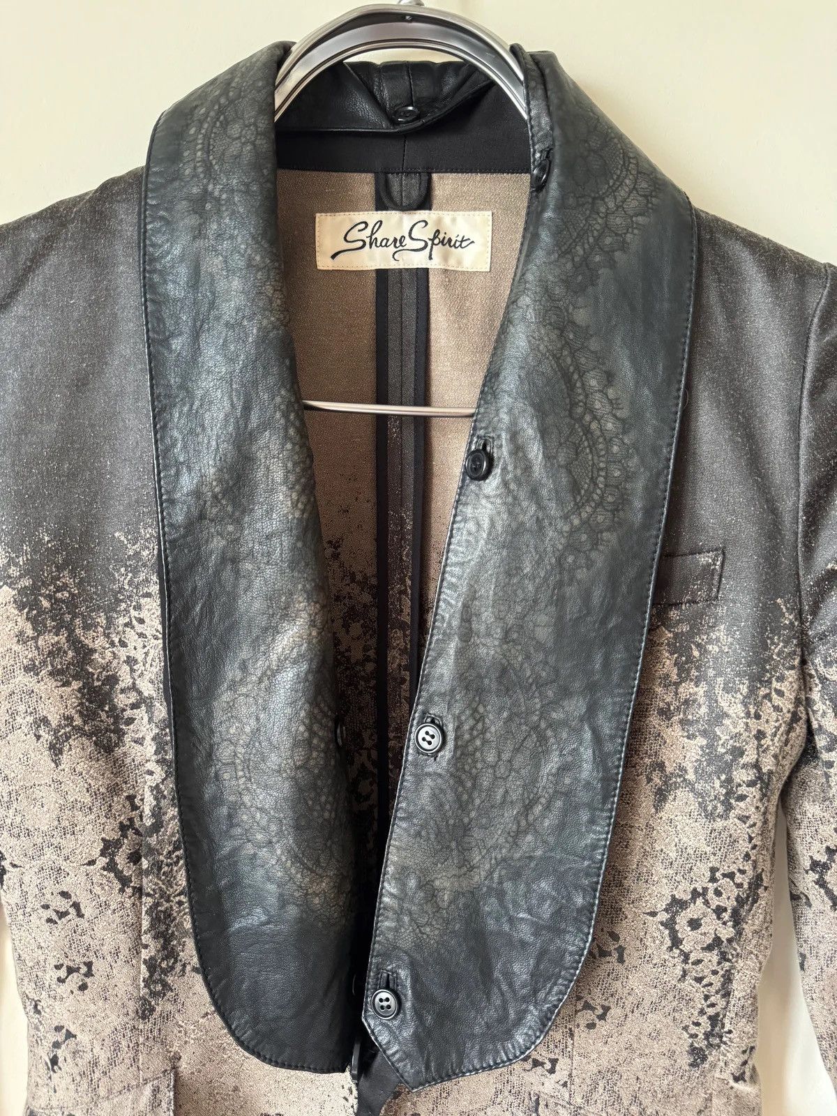 Share Spirit Homme SHARE SPIRIT 00s GENUINE LAMBSKIN LEATHER JACKET ...