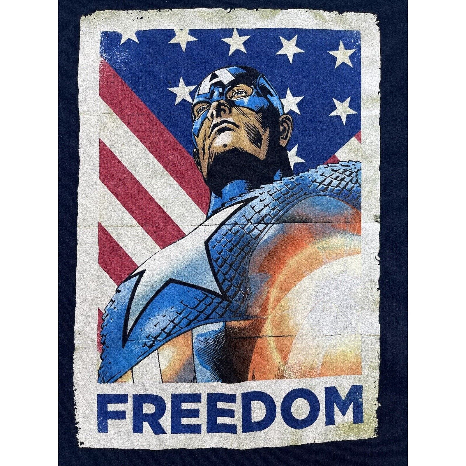 Marvel Comics Retro Marvel Animated Captain America Freedom T-Shirt ...
