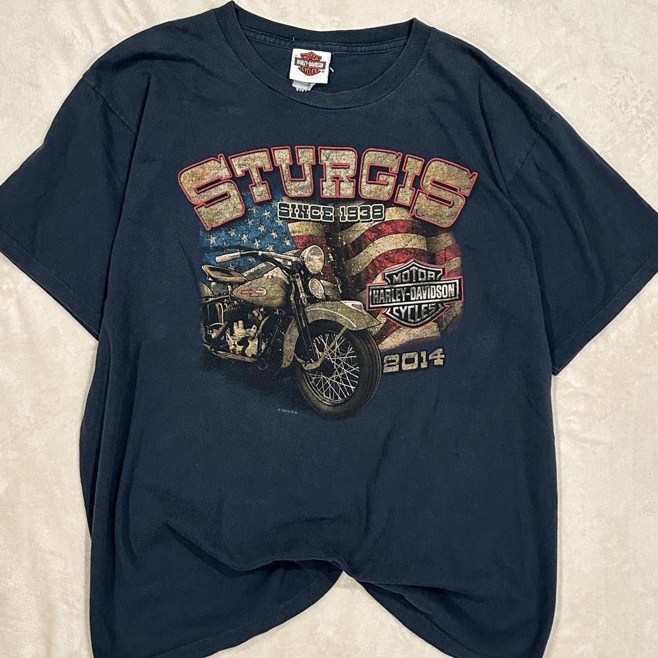 Vintage Harley Davidson Navy Blue Sturgis Biker Tee | Grailed