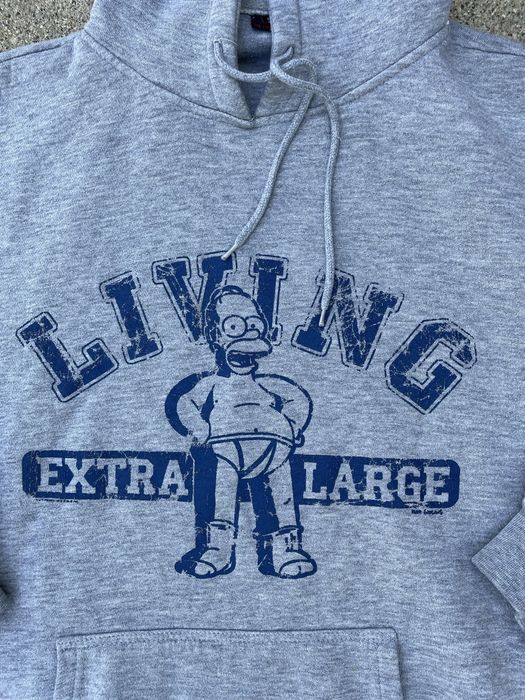 Vintage Y2K Homer Simpson Living Extra Large Hoodie | Grailed