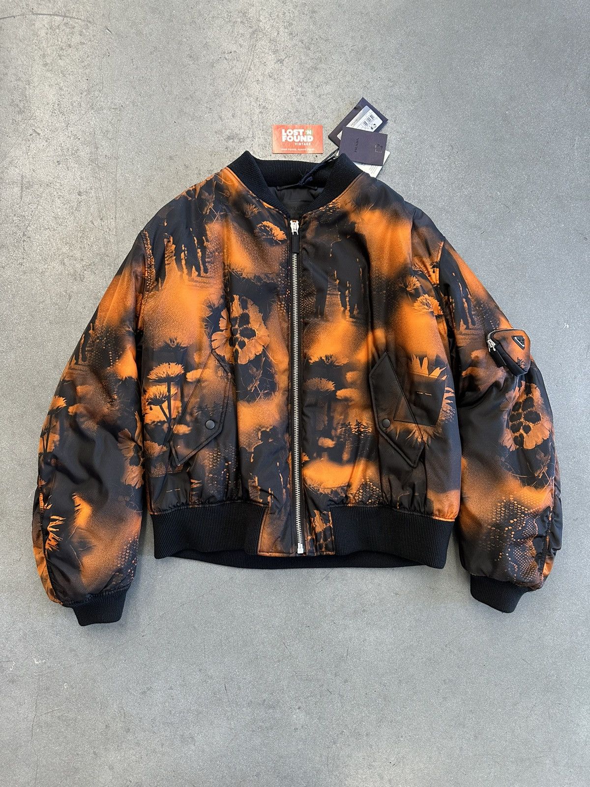 Prada × Raf Simons 2022 Prada Runway Printed Re-Nylon Human Print Bomber Jacket | Grailed