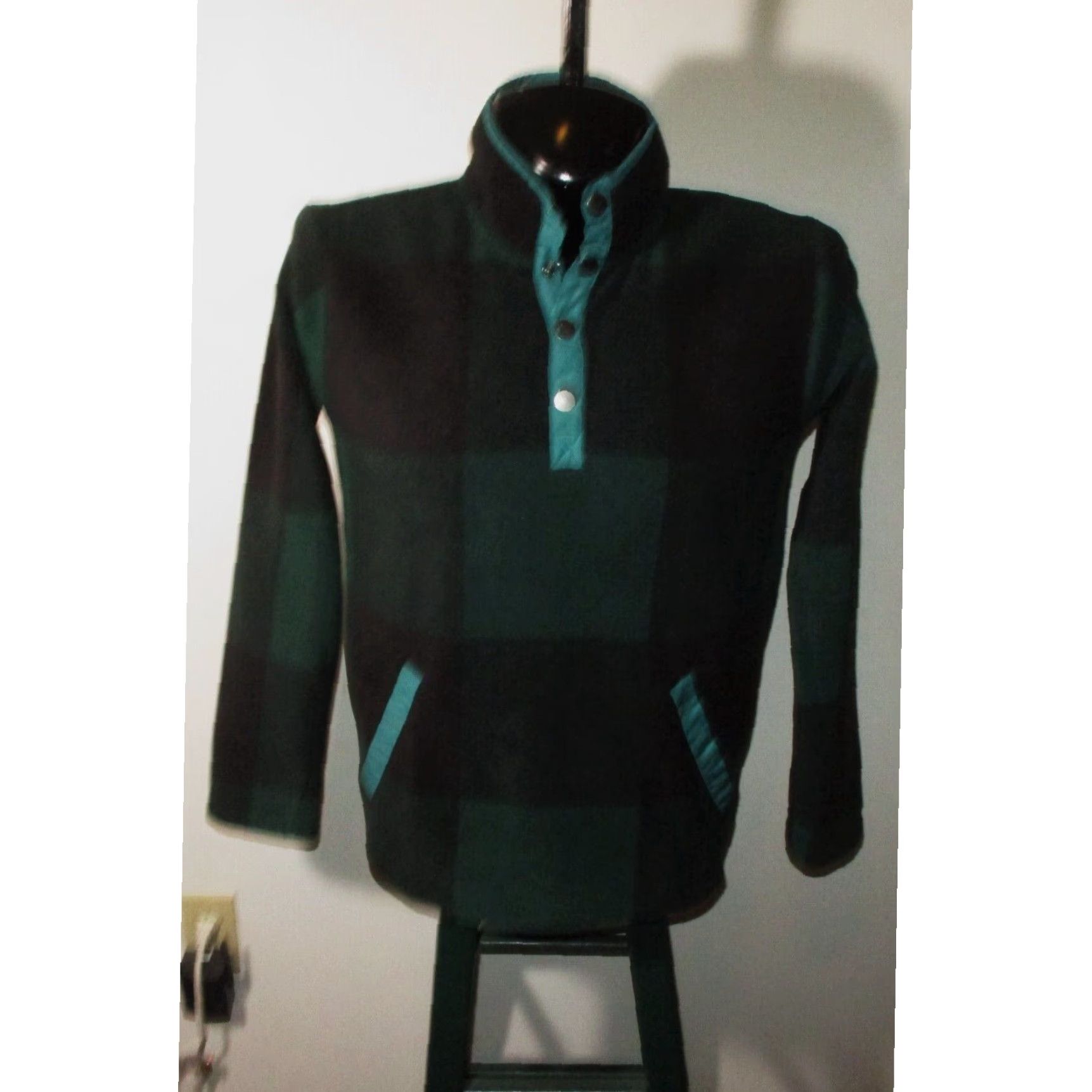 Bonobos Green Fleece Pullover Jacket with Snap Buttons for Men by ...