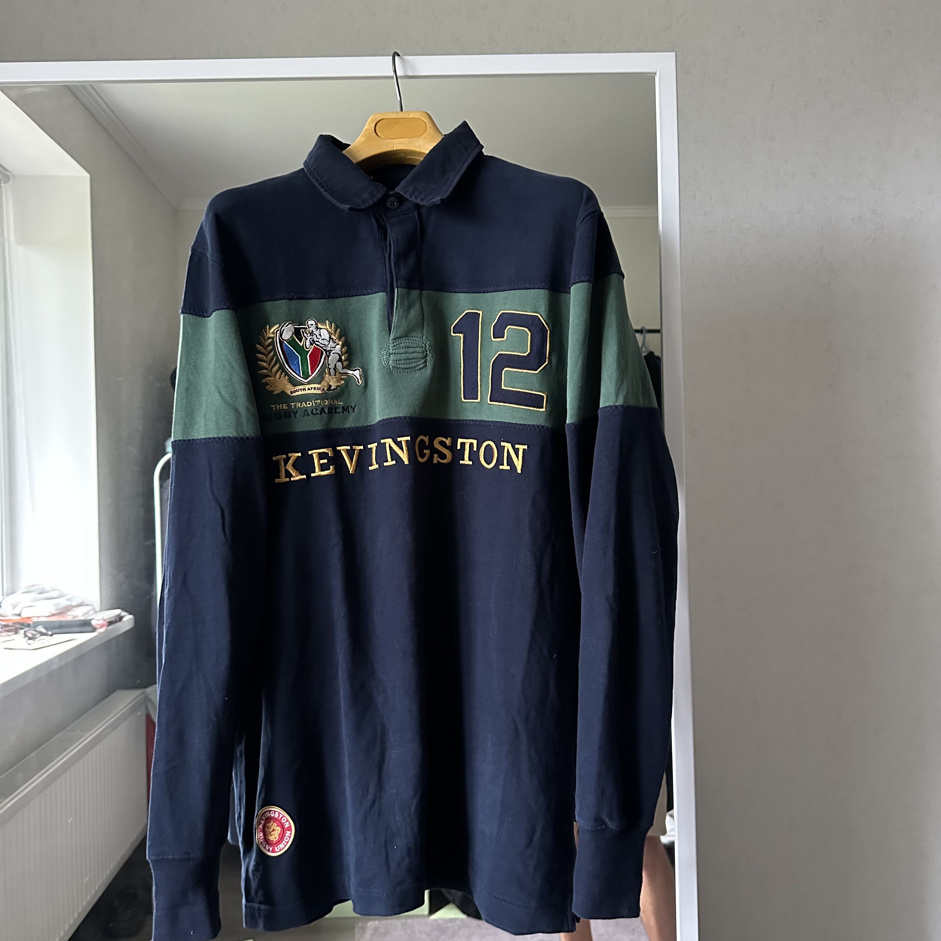 Vintage KEVINGSTON Rugby Academy 12 Big Logo Rugby Polo T Shirt | Grailed