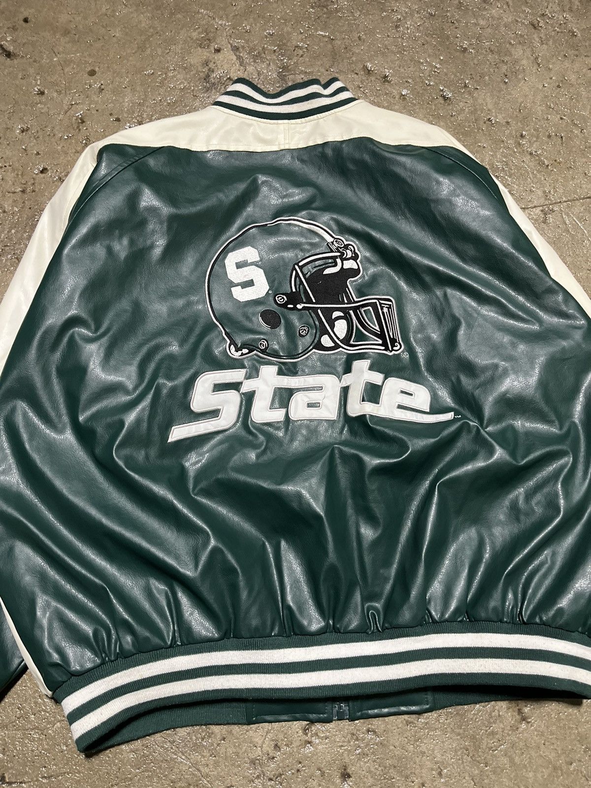 Streetwear × Vintage Vintage Michigan State Spartans Leather Varsity ...