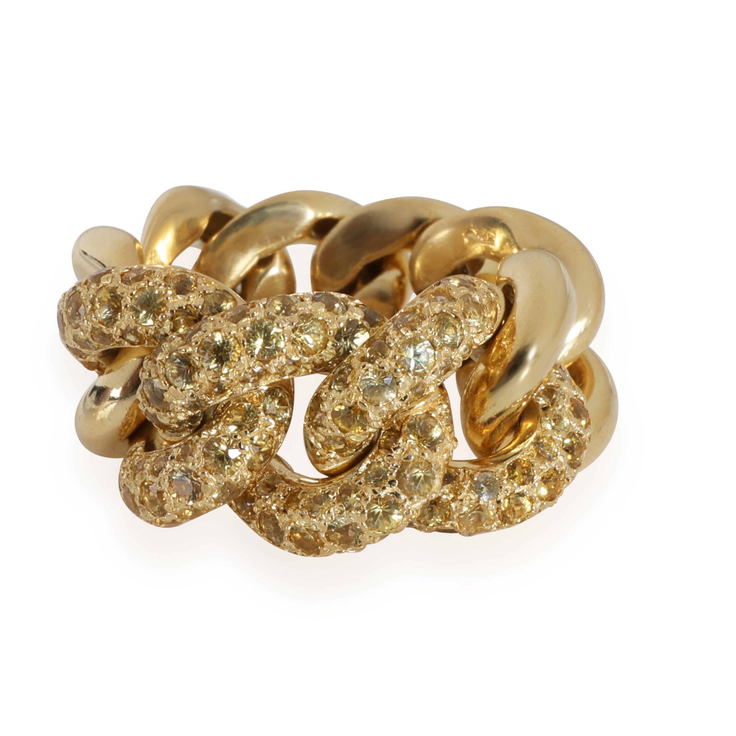 Pomellato Pomellato Gourmette Sapphire Chain Ring in 18K Yellow Gold ...