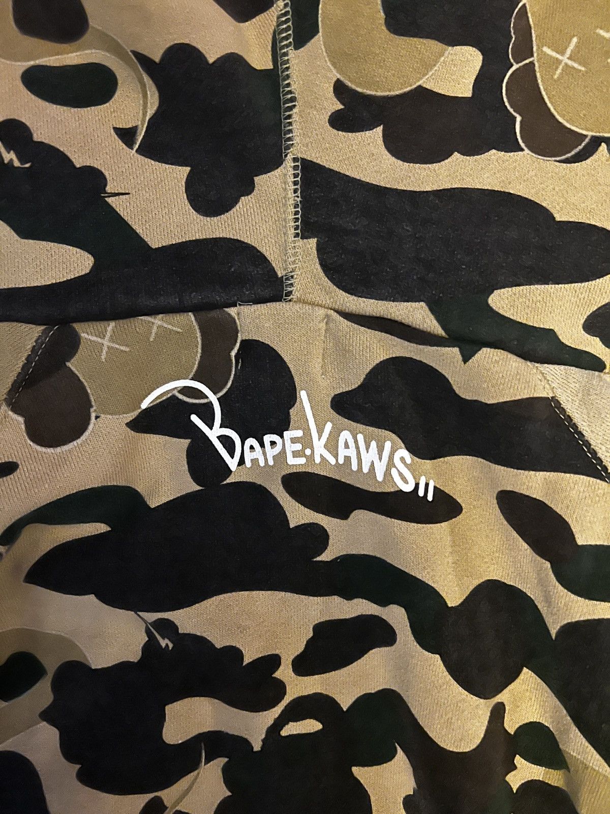 Bape Bape x Kaws Bendy Camo College Full Zip Hoodie | Grailed