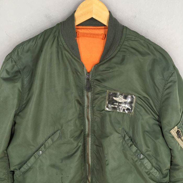 Vintage Vintage 80's US Air Force Bomber Green Flight Jacket Large ...