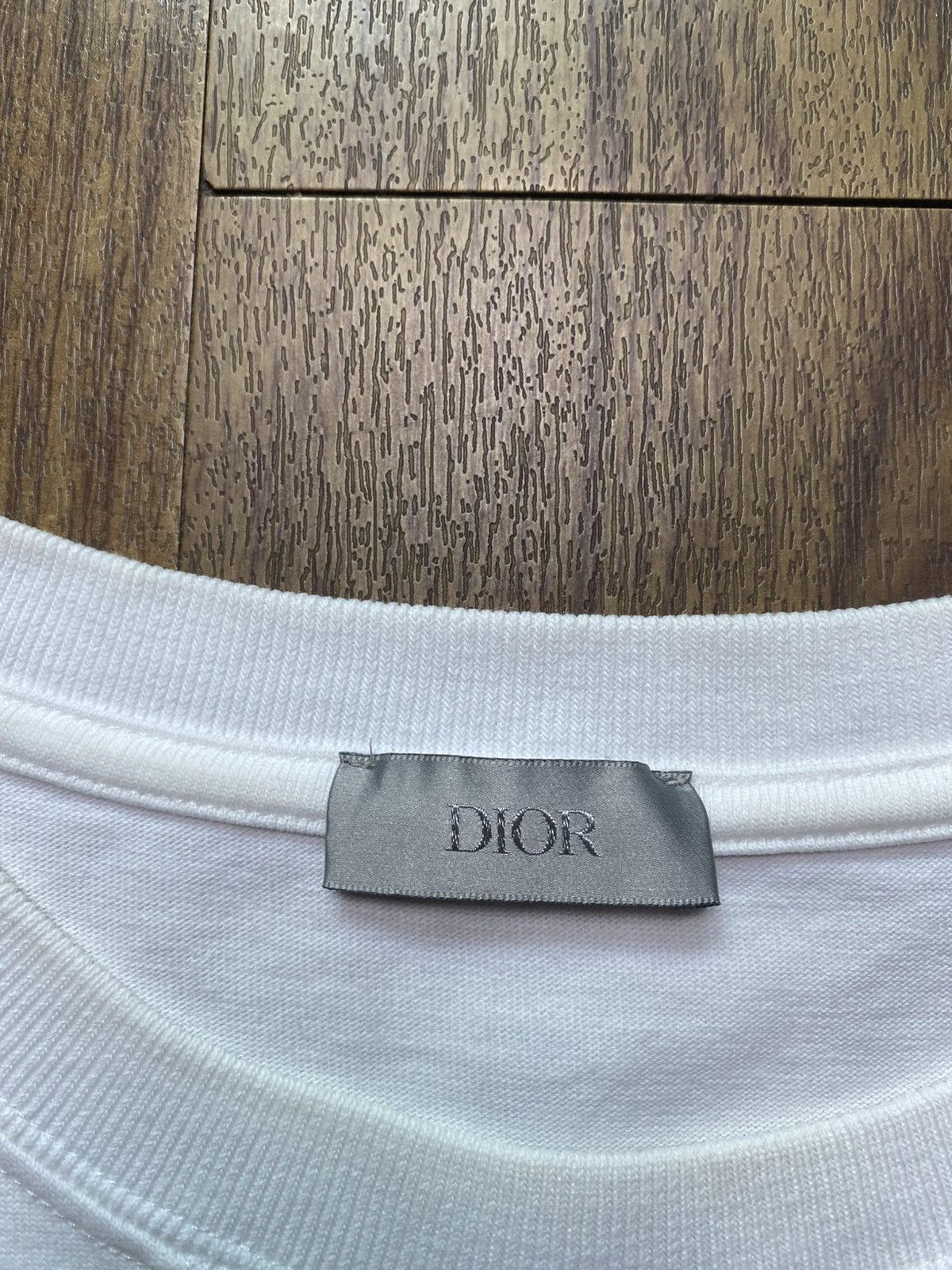 Dior Dior White Floral Embroidered Logo Tee | Grailed