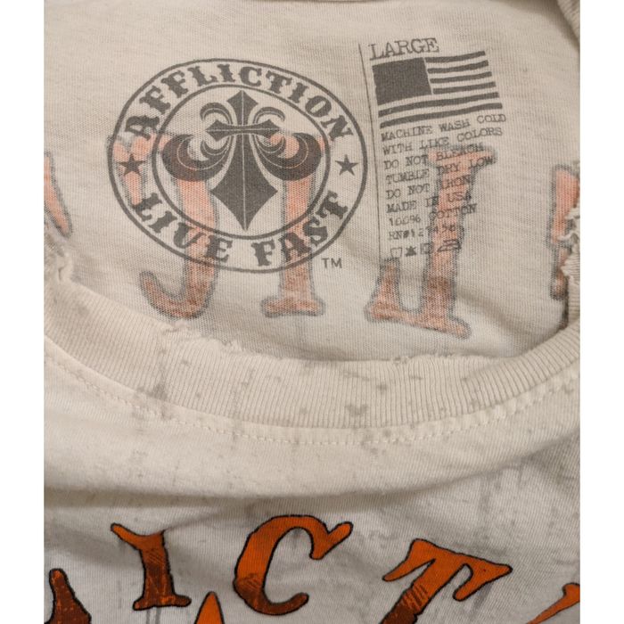 Affliction Vintage Affliction Aged Man T-Shirt Skull Wings Fleur Men L ...