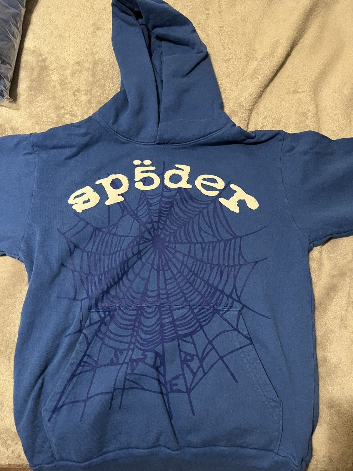 Sp5der Blue sp5der hoodie | Grailed
