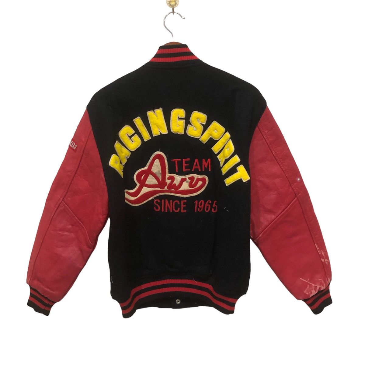 Racing × Univ × Varsity Jacket Racing Spirit Team AWV Varsity Leather ...