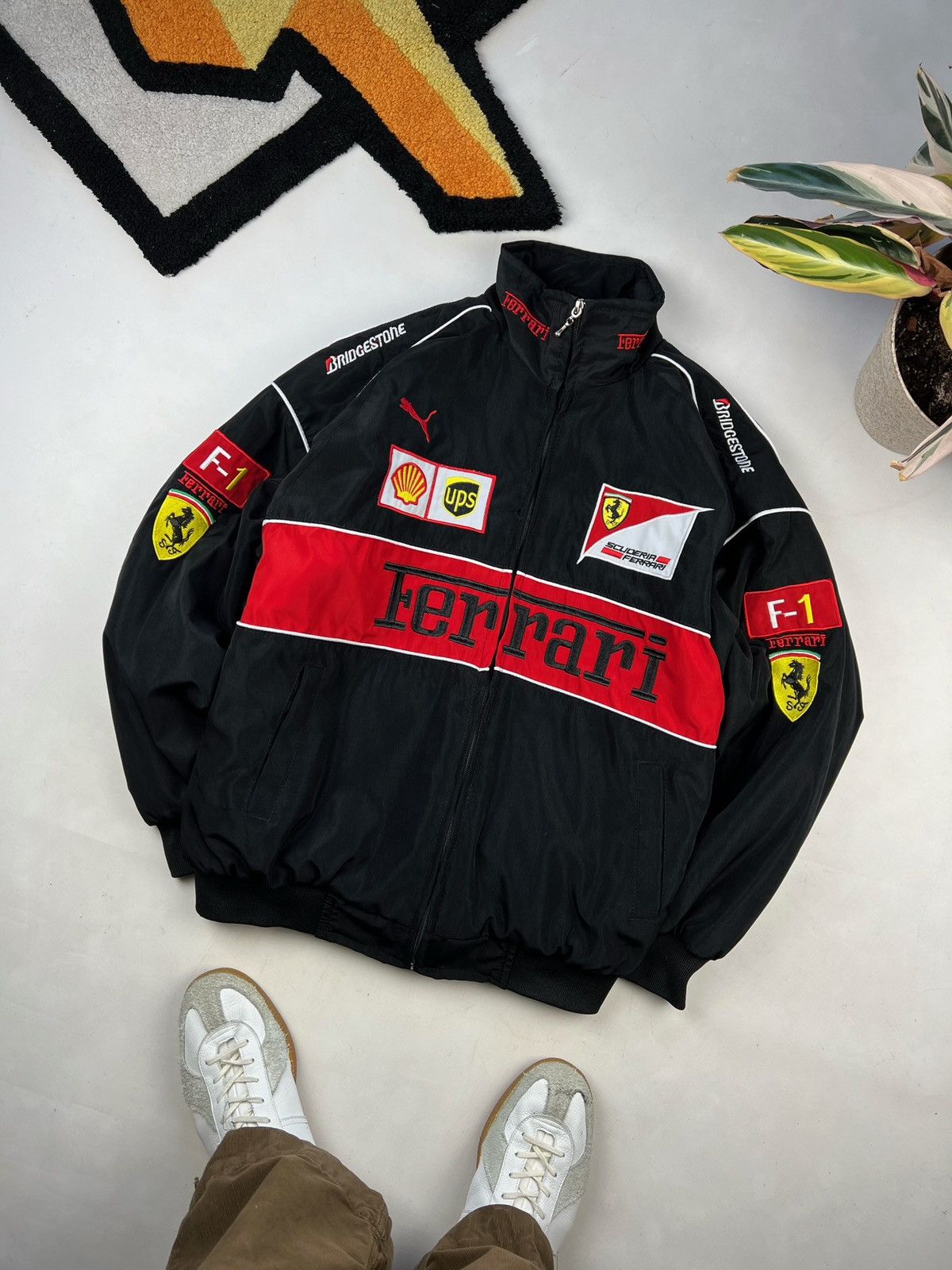 Ferrari × Racing × Vintage Vintage Ferrari Racing Bomber Jacket 90s ...