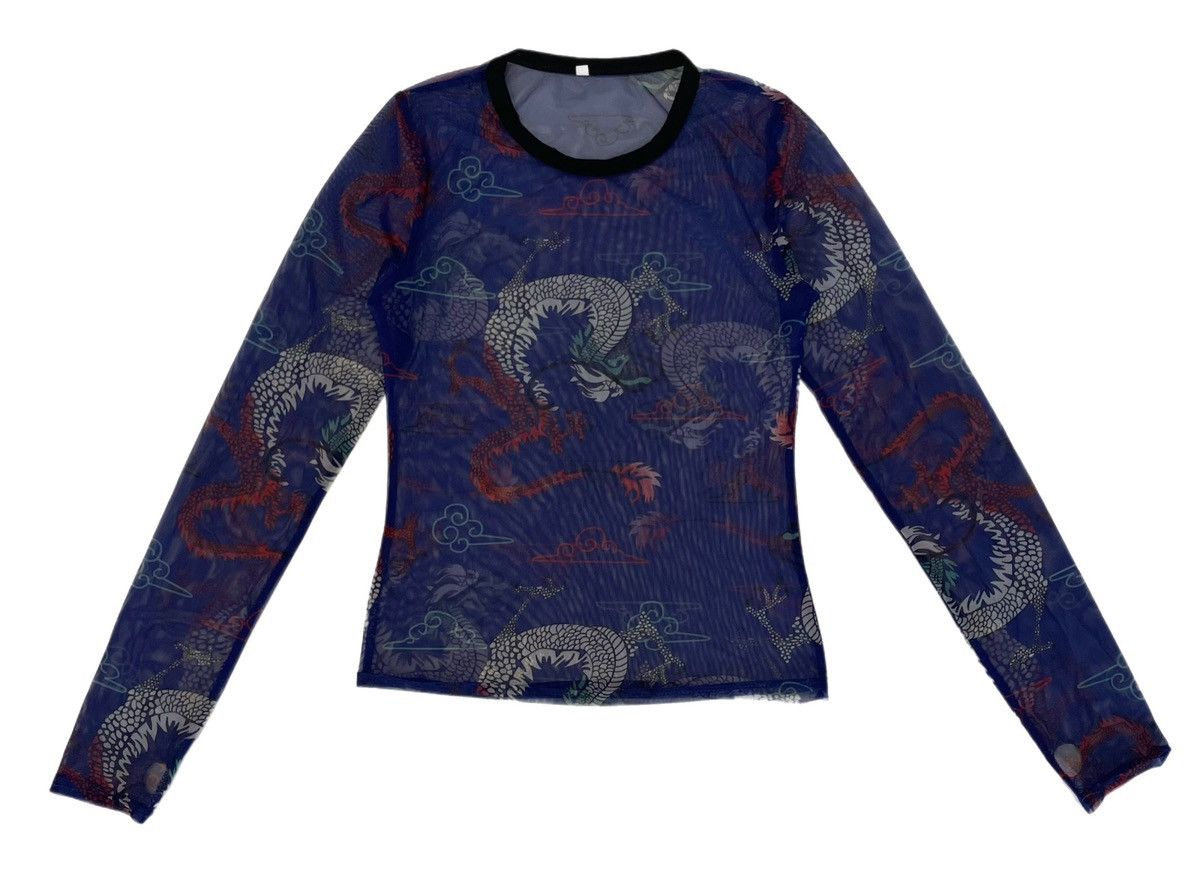 Avant Garde × Japanese Brand × Streetwear Y2K Dragon Mesh Top | Grailed