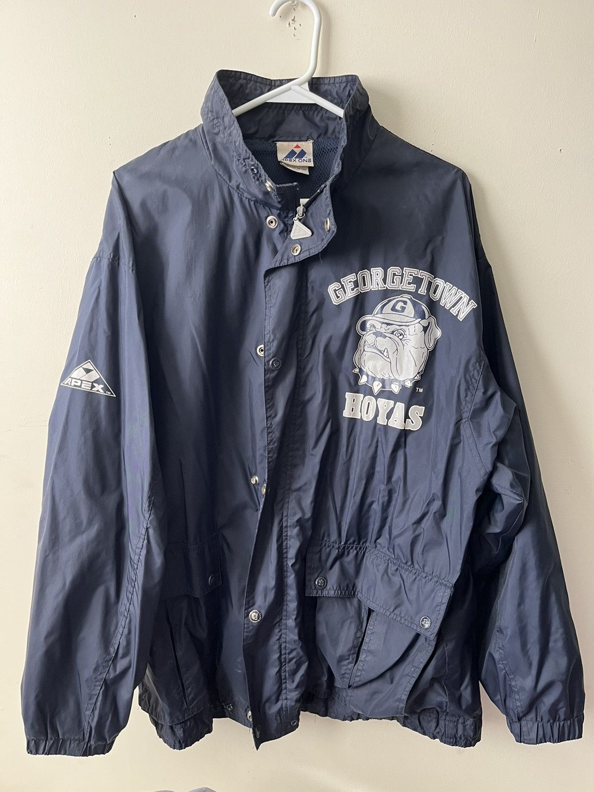 Vintage 90s Georgetown Hoyas Apex One Windbreaker Jacket | Grailed