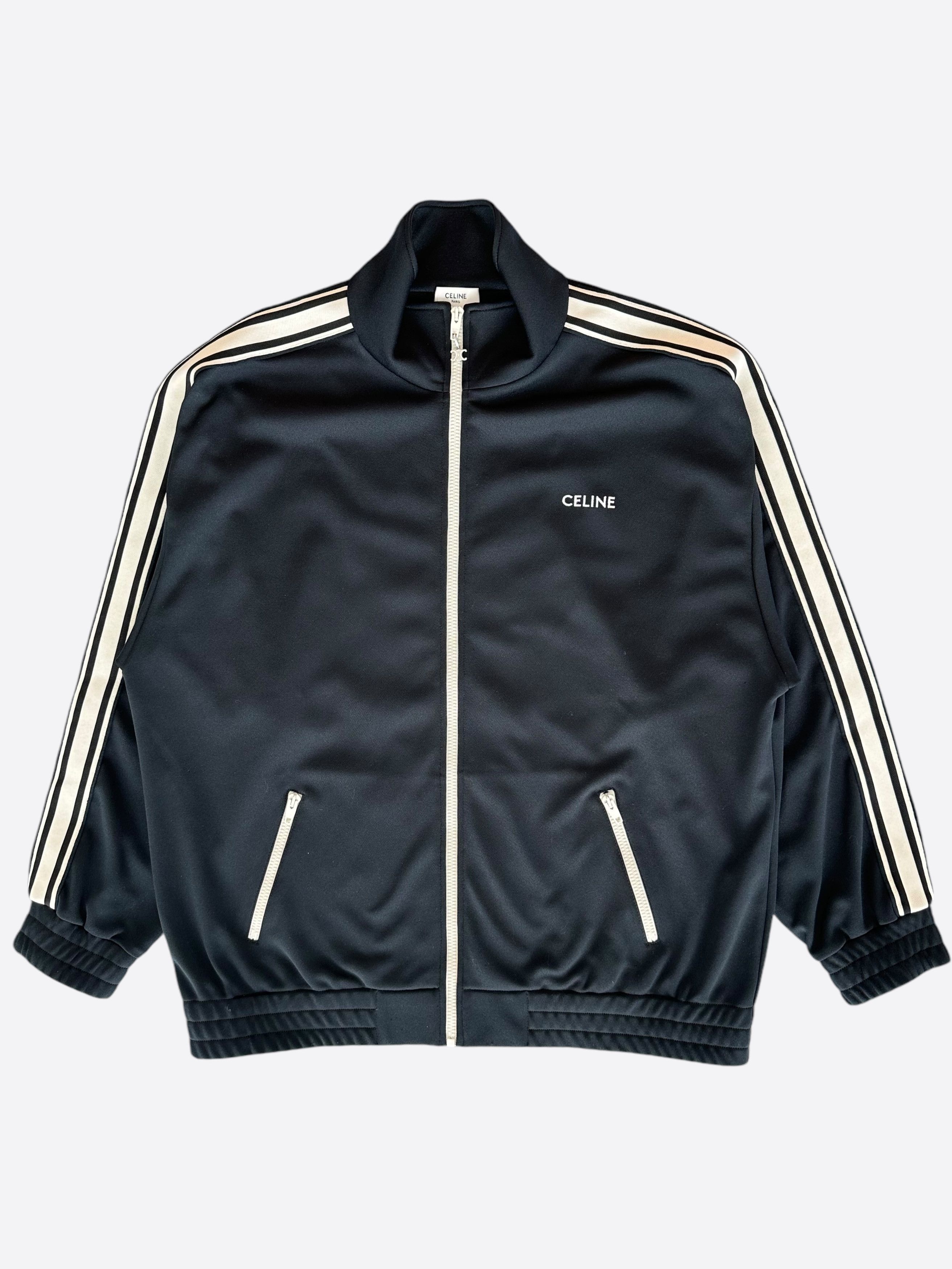 Celine Celine Black & White Logo Striped Track Jacket | Grailed