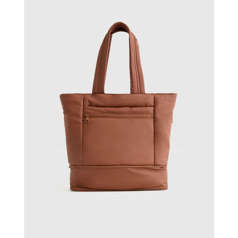 Quince Quince Water Repellant Puff Expandable Tote Terracotta NWT | Grailed