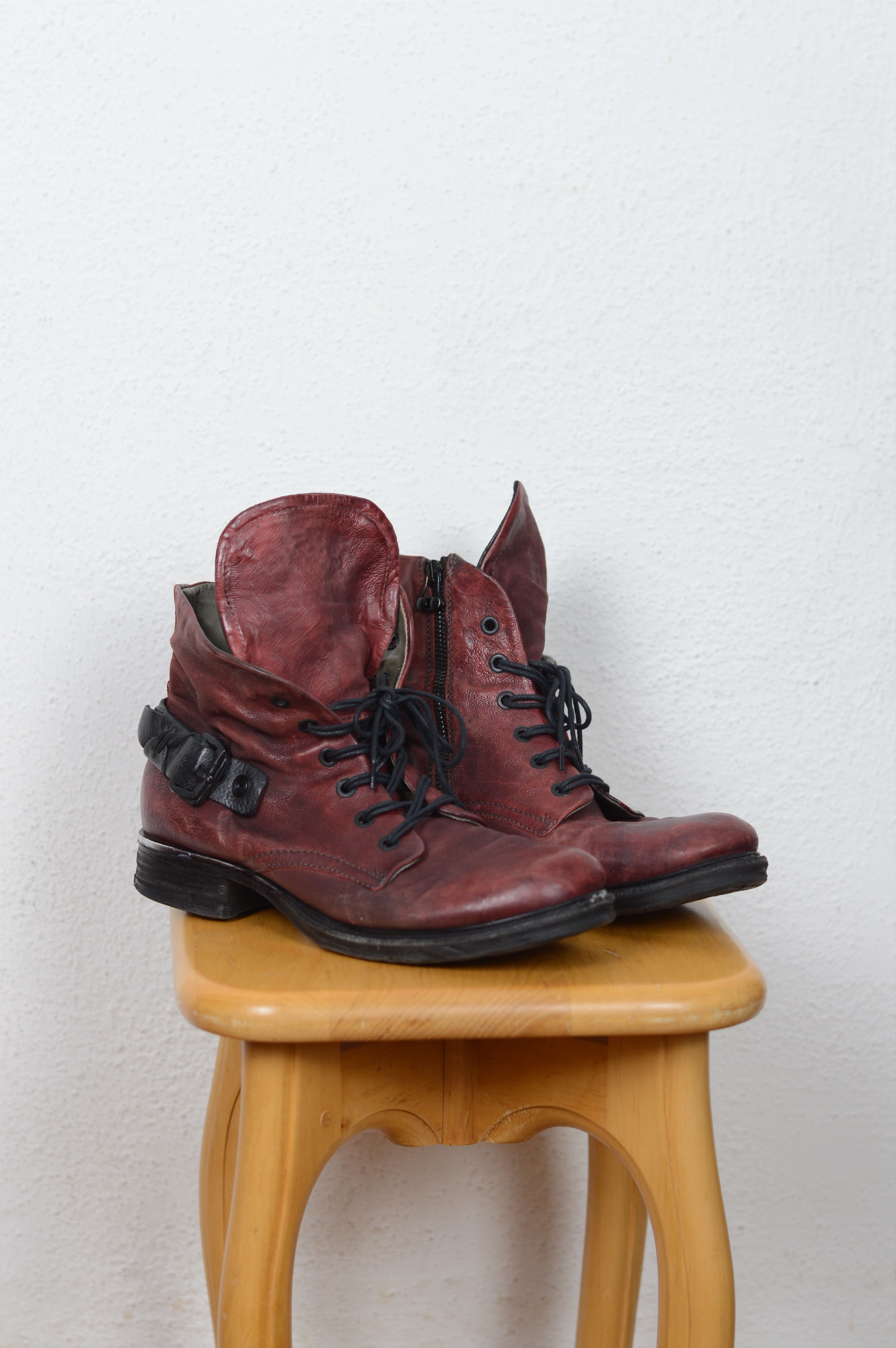 Avant Garde × Italian Designers AS 98 Leather Biker Ankle Boots | Grailed