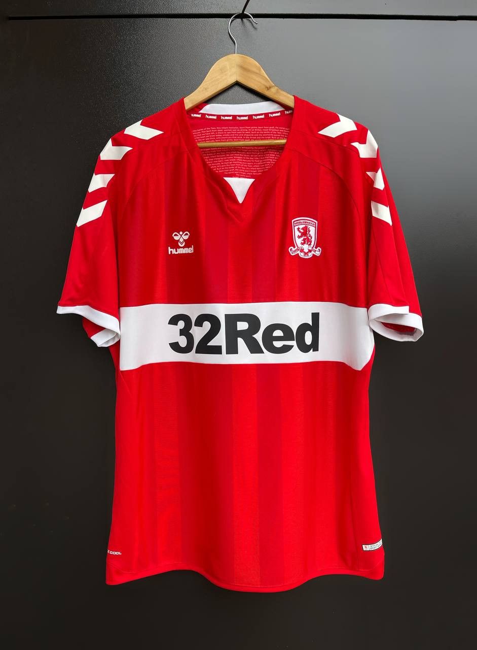 Hummel × Soccer Jersey × Vintage MIDDLESBROUGH 2018 2019 HOME FOOTBALL ...