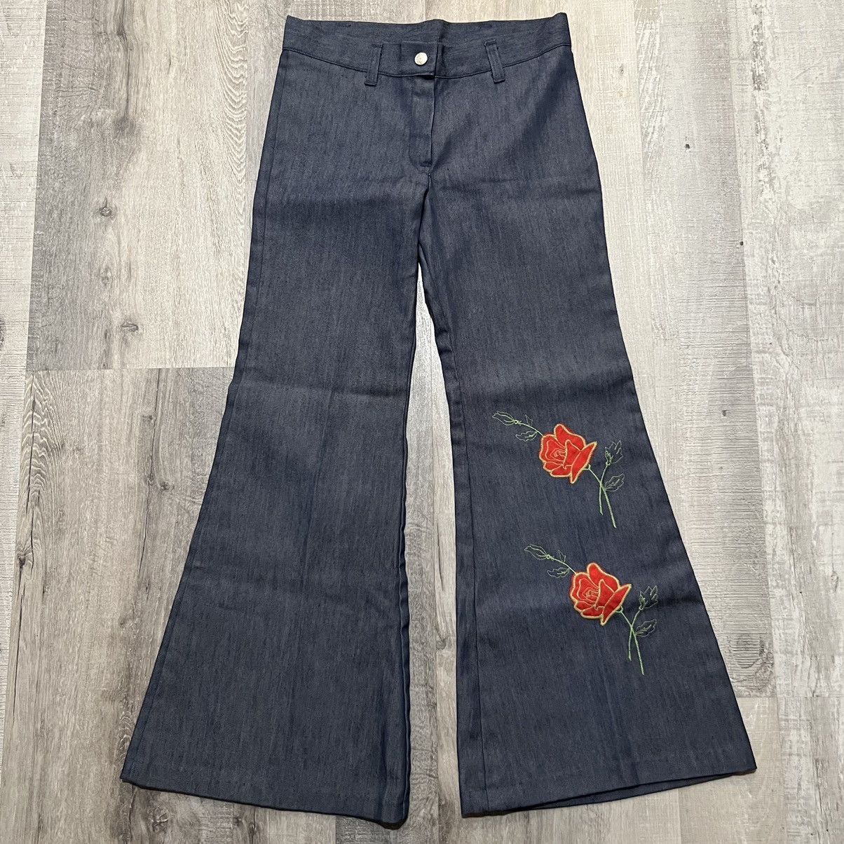 Vintage VTG 1970s Stones Wear Dark Floral Flare Bell Bottom Jeans | Grailed