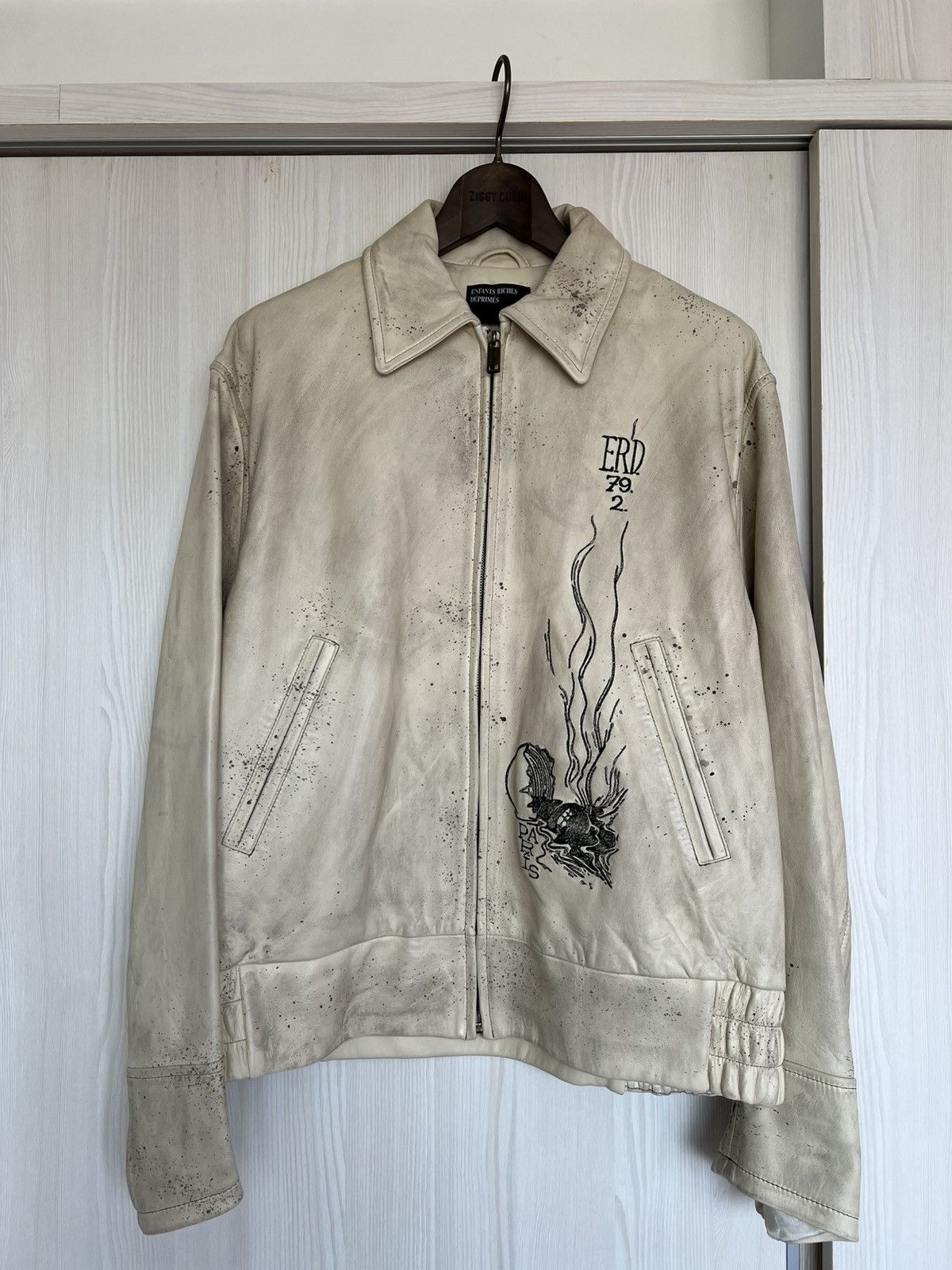 Enfants Riches Deprimes ERD 24ss white lamb leather jacket | Grailed