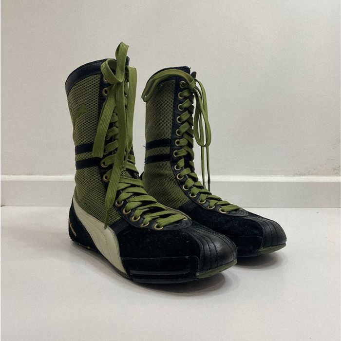 Puma 2000s Puma Schattenboxen Boxing Boots in Olive Green | Grailed