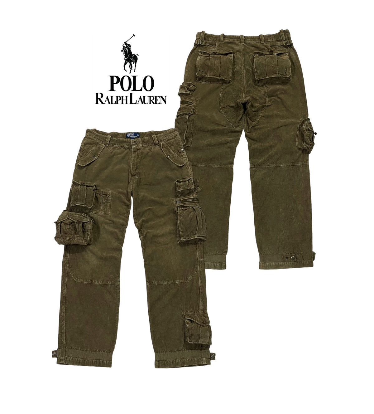 Polo Ralph Lauren × Streetwear × Vintage Polo Ralph Lauren Corduroy Multipocket Tactical Cargo ...